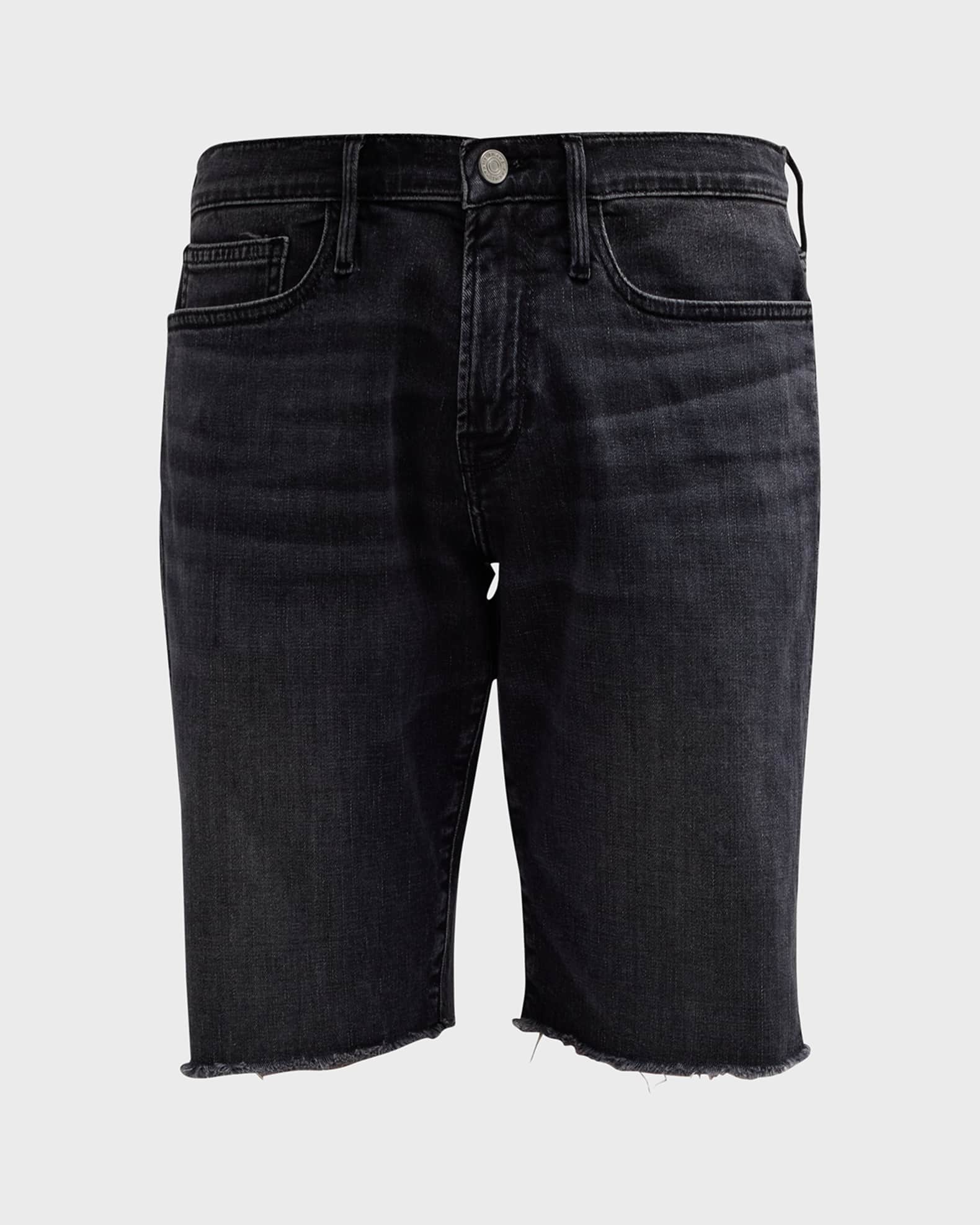FRAME Men's L'Homme Cut-Off Denim Shorts | Neiman Marcus