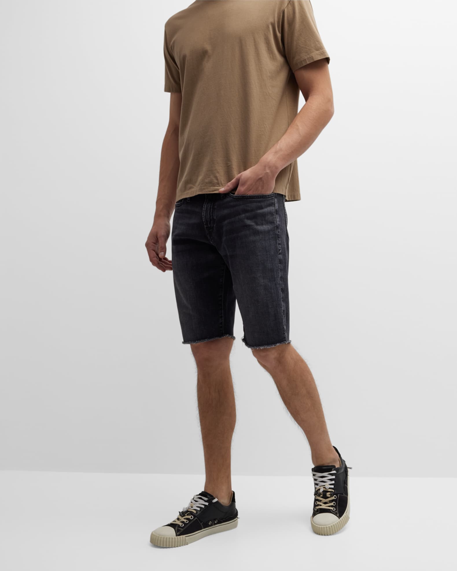 FRAME Men's L'Homme Cut-Off Denim Shorts | Neiman Marcus