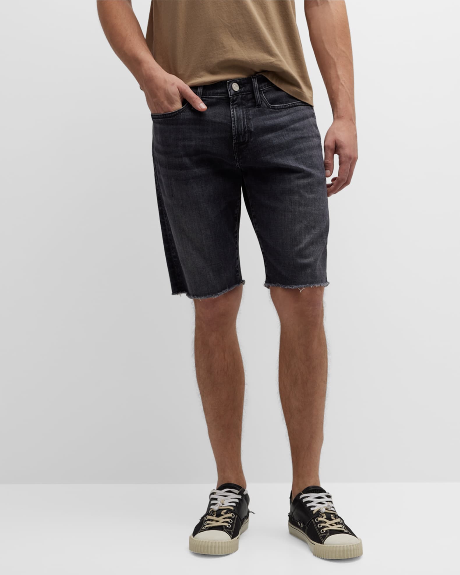 FRAME Men's L'Homme Cut-Off Denim Shorts | Neiman Marcus