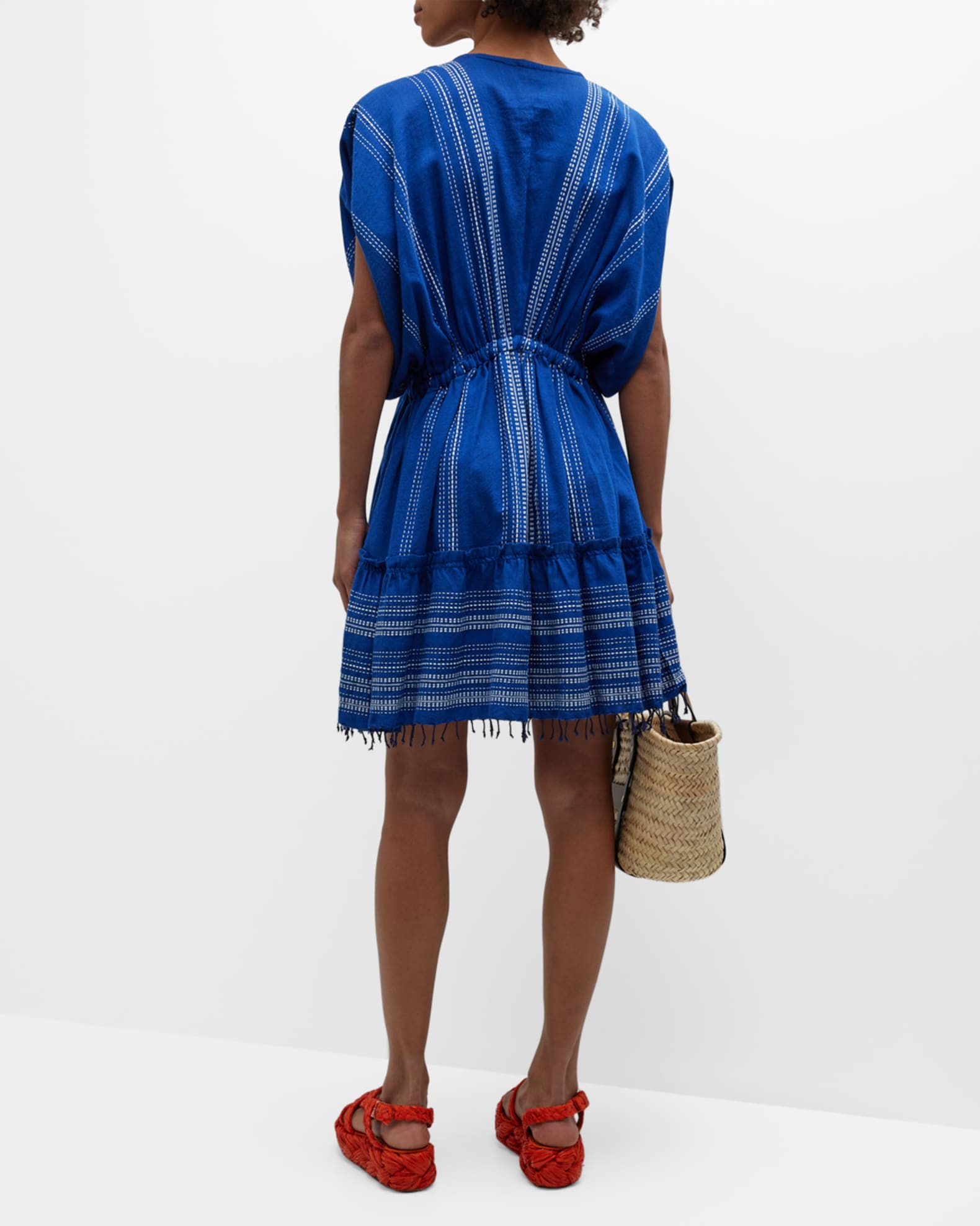 lemlem Inku Plunge Mini Dress | Neiman Marcus