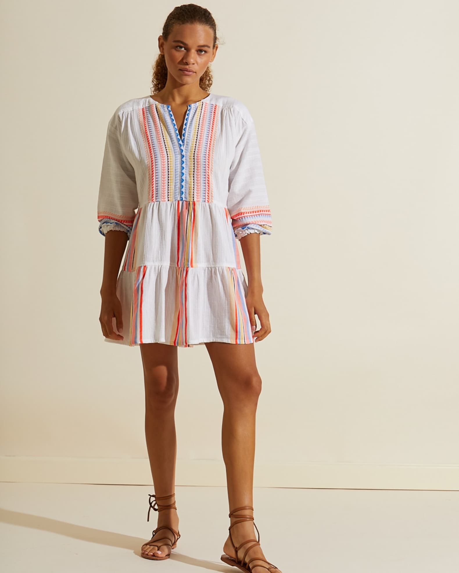 lemlem Bekah Popover Mini Dress | Neiman Marcus