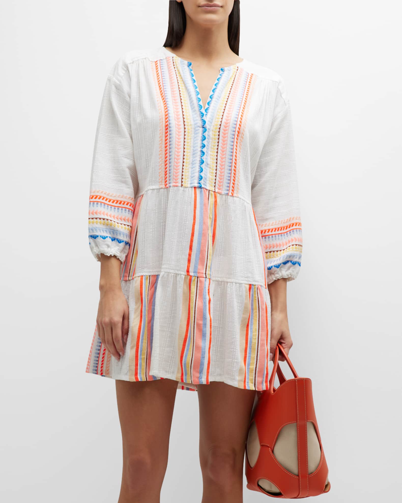 lemlem Bekah Popover Mini Dress | Neiman Marcus