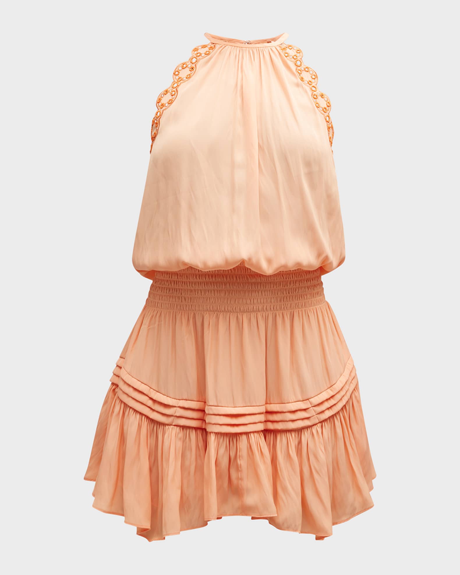 Ramy Brook Rowan Embroidered Mini Dress | Neiman Marcus