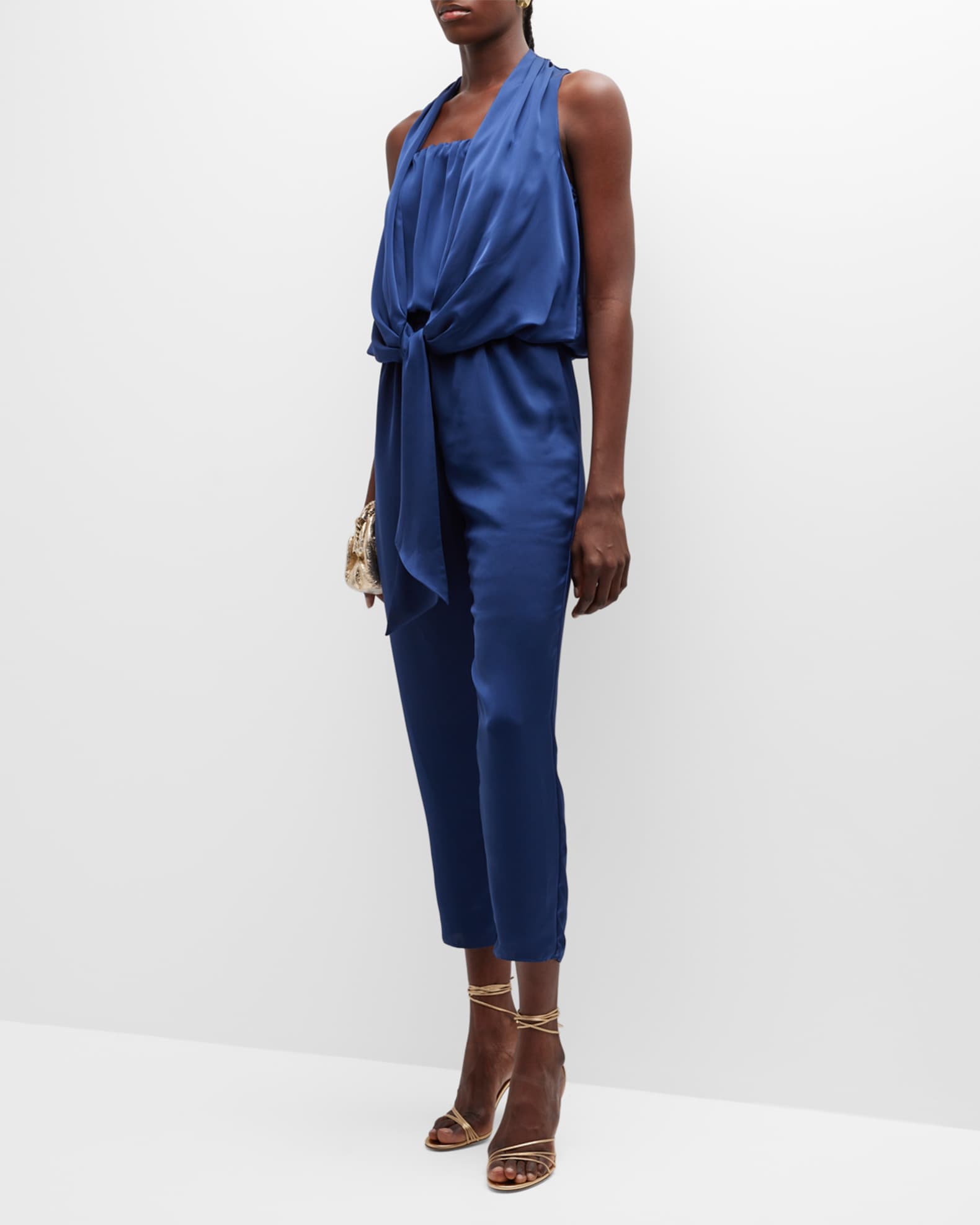 Ramy Brook Dorothy Convertible Satin Jumpsuit | Neiman Marcus