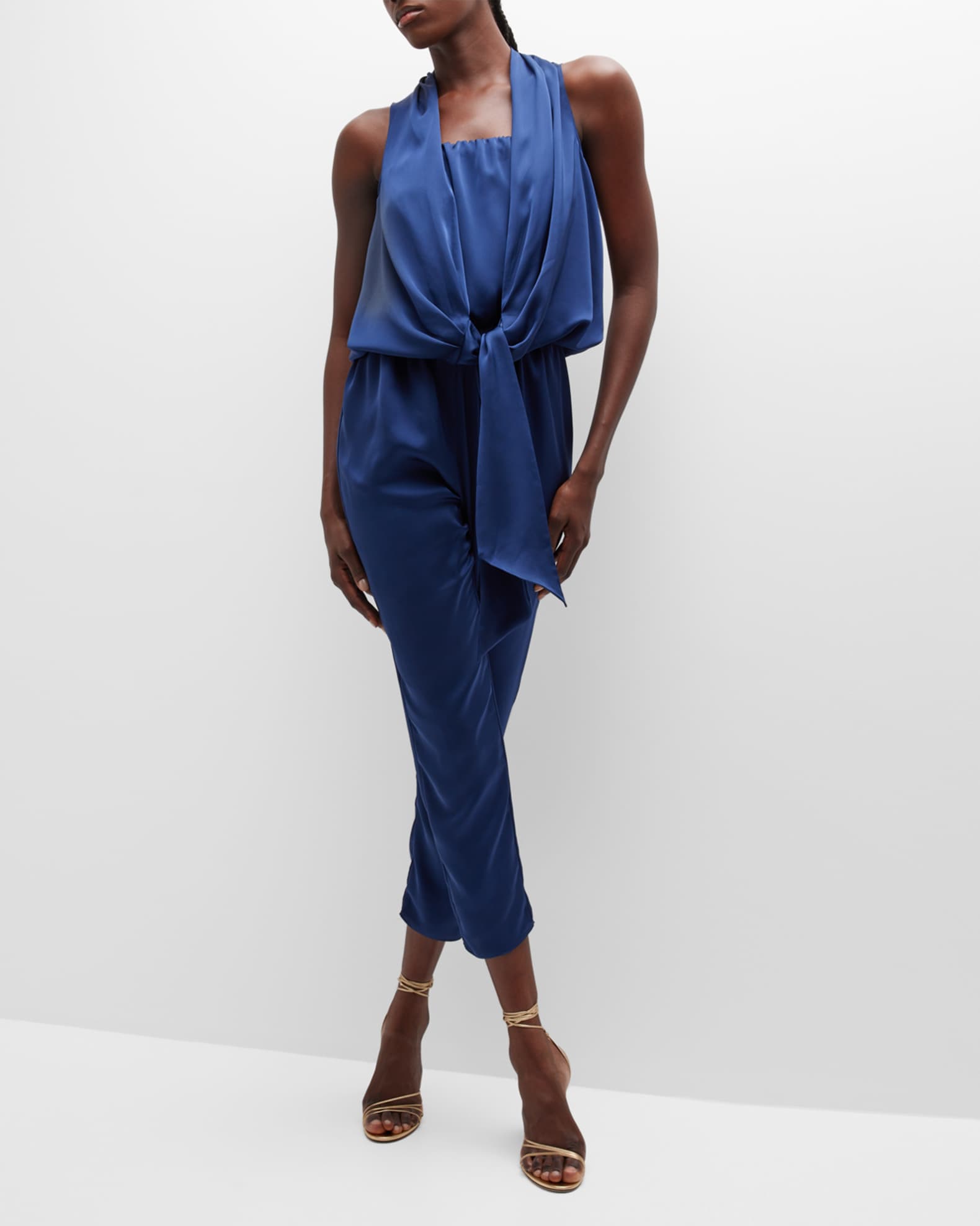 Ramy Brook Dorothy Convertible Satin Jumpsuit | Neiman Marcus