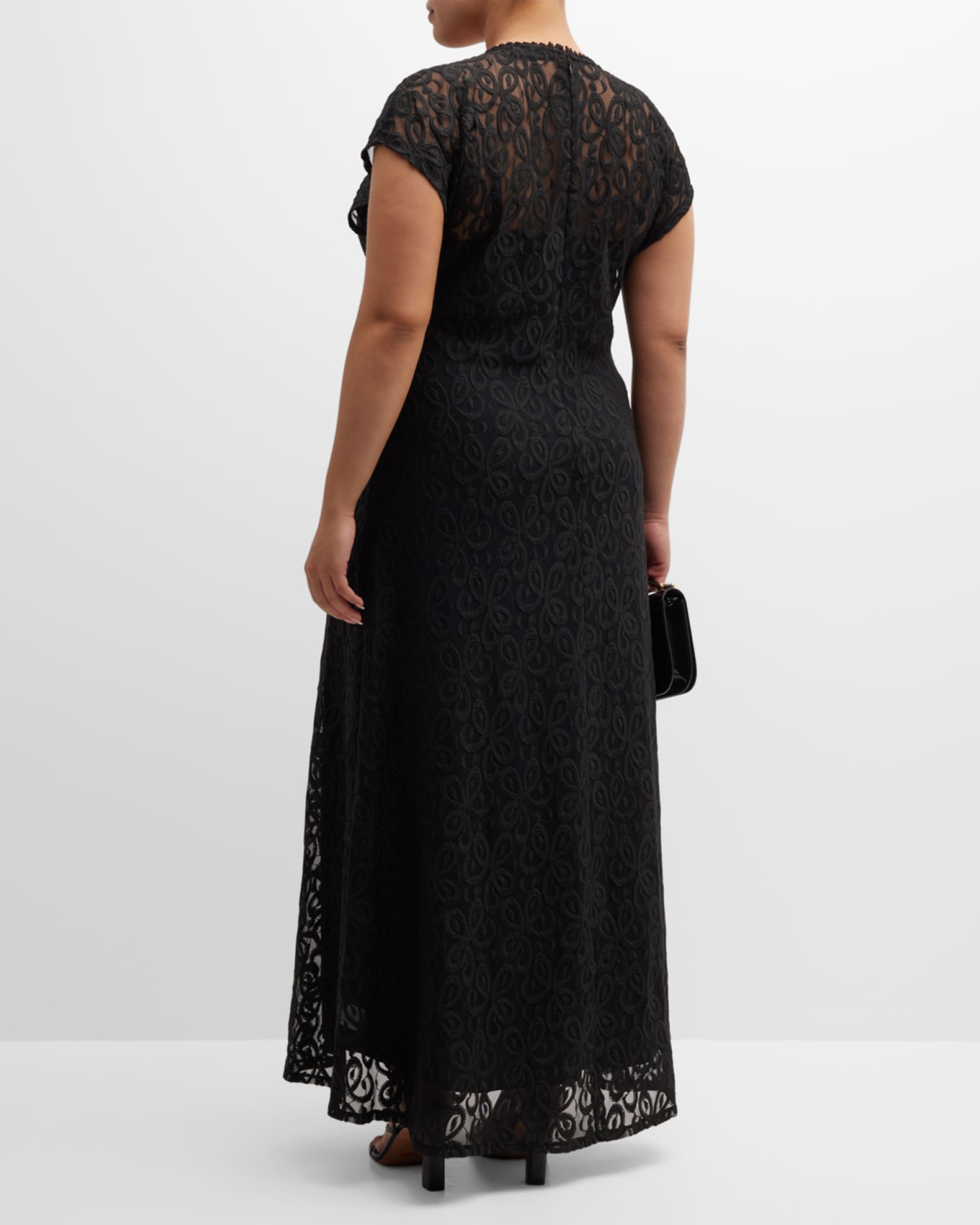 Johnny Was Plus Size Corinne Sheer Lace Maxi Dress | Neiman Marcus