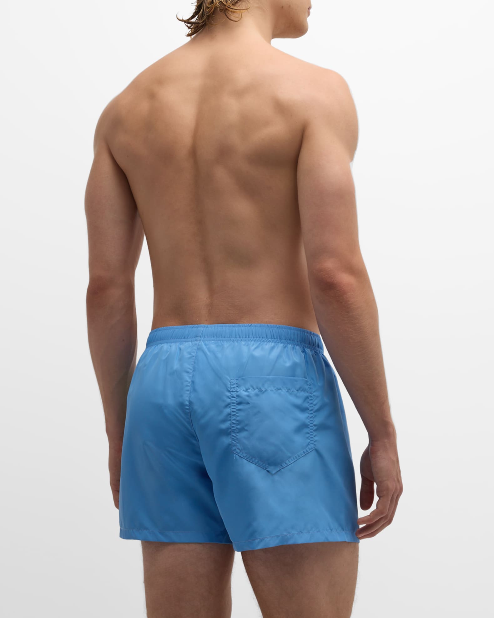 Moschino Men's Swim Shorts with Side Logo | Neiman Marcus