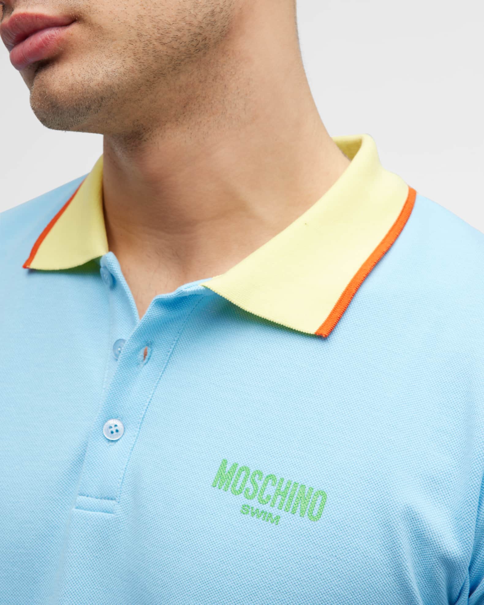 Moschino Men's Tipped Colorblock Polo Shirt | Neiman Marcus