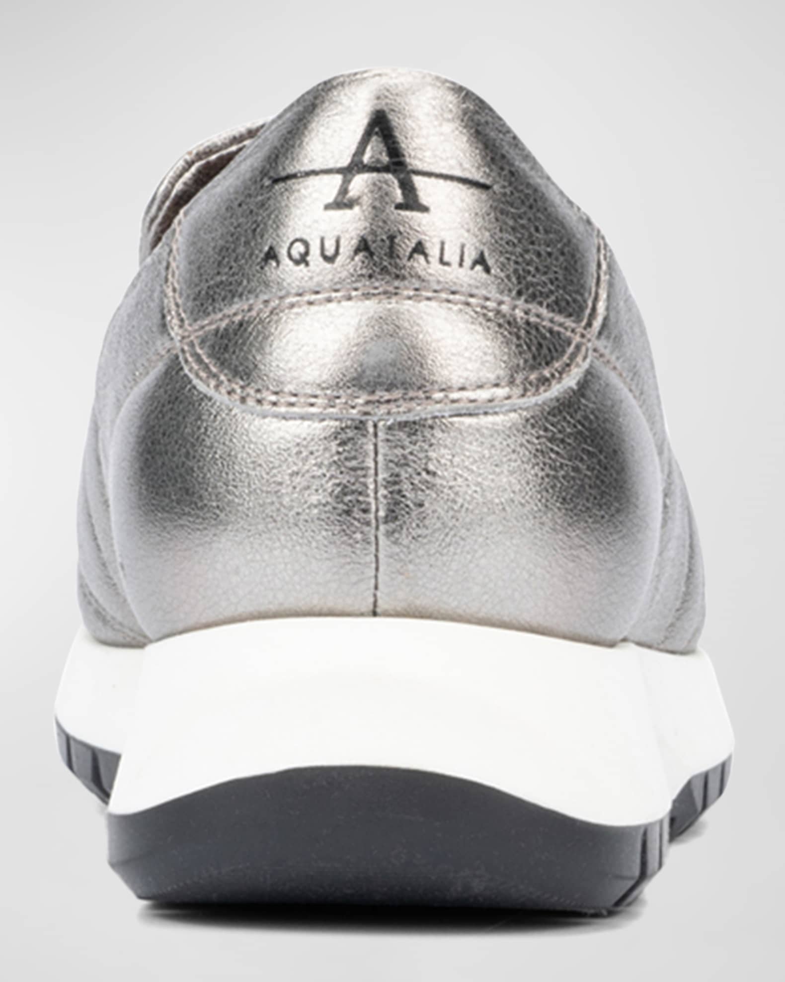 Aquatalia Katya Quilted Metallic Slip-On Sneakers | Neiman Marcus