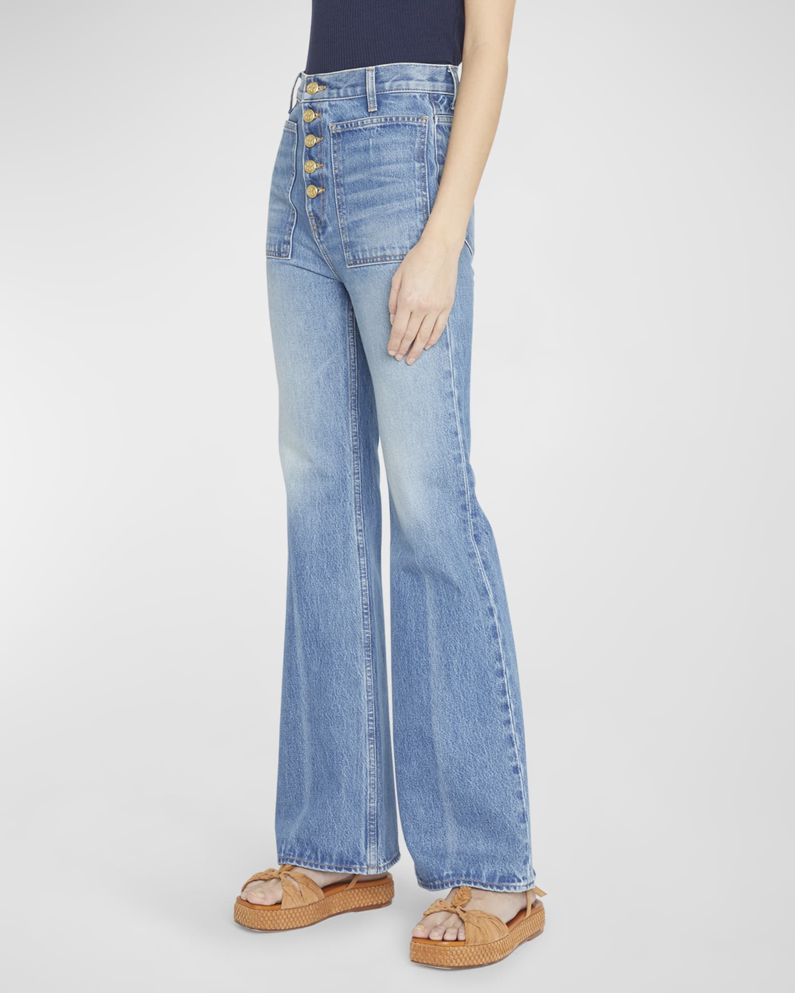Ulla Johnson The Lou Denim Flare Jeans | Neiman Marcus