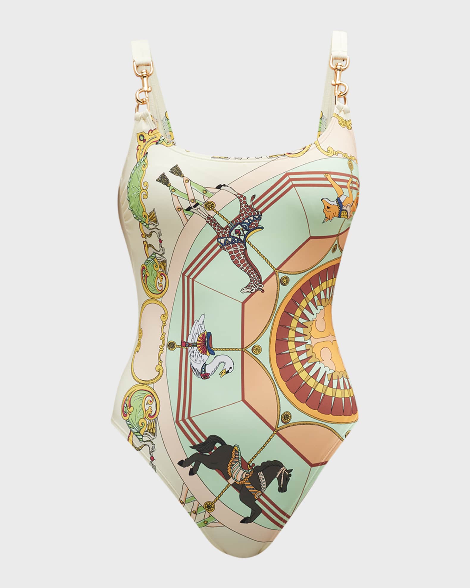Tory Burch Carousel Clip Tank One-Piece Swimsuit | Neiman Marcus