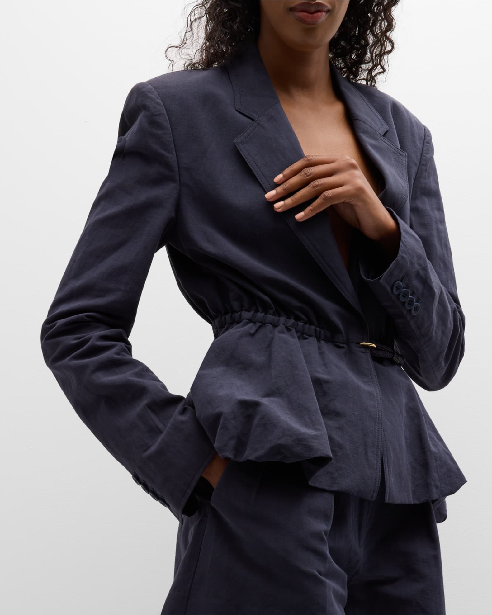 Ulla Johnson Talie Cinch-Waist Single-Breasted Blazer | Neiman Marcus