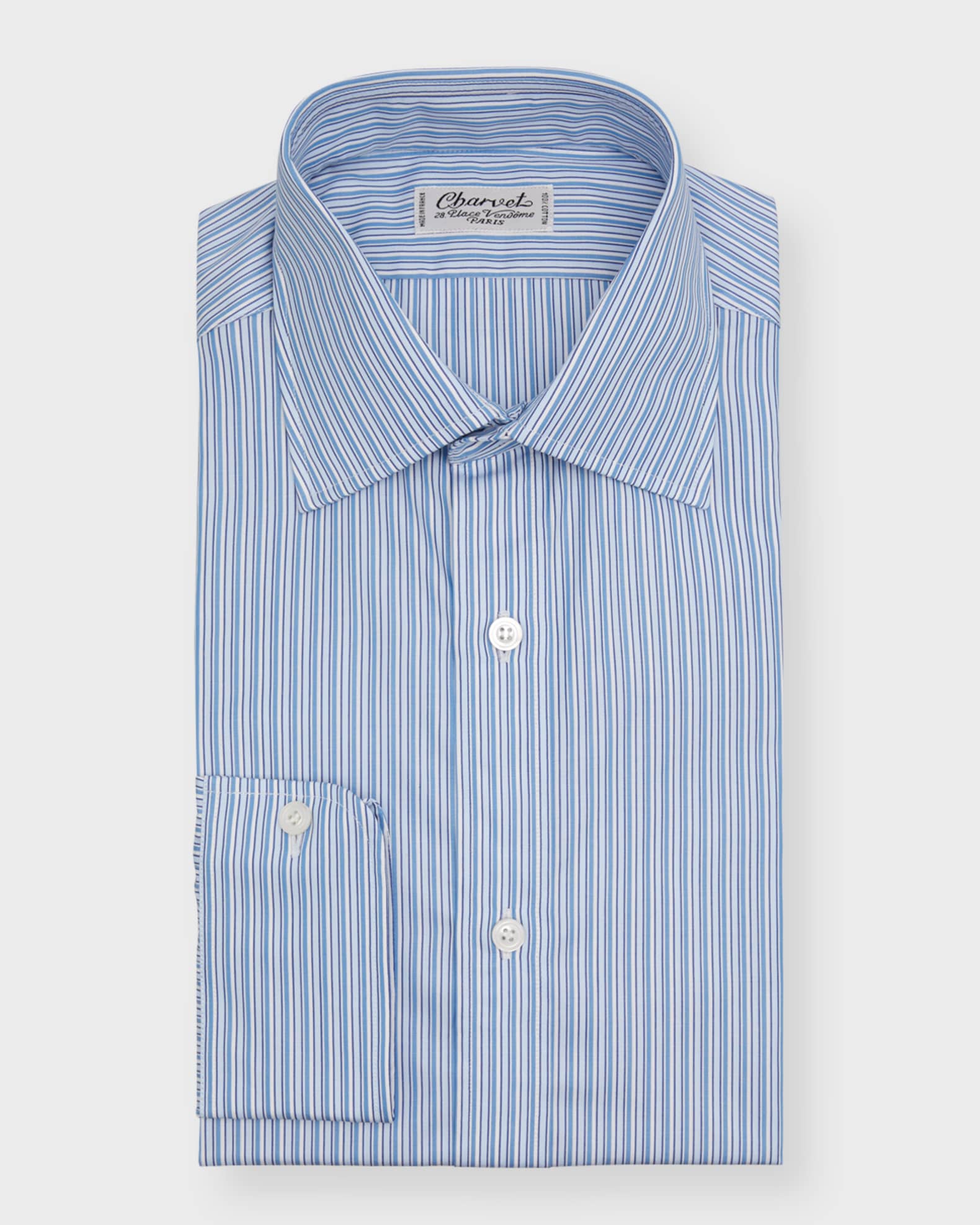 Charvet Men's Cotton Multi-Stripe Dress Shirt | Neiman Marcus