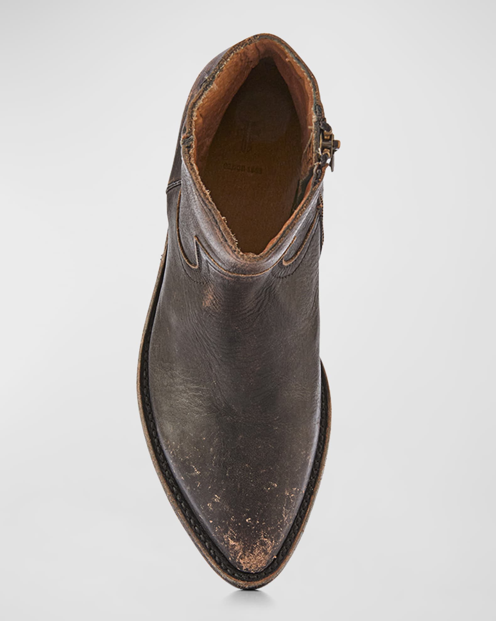 Frye Billy Leather Zip Western Booties | Neiman Marcus