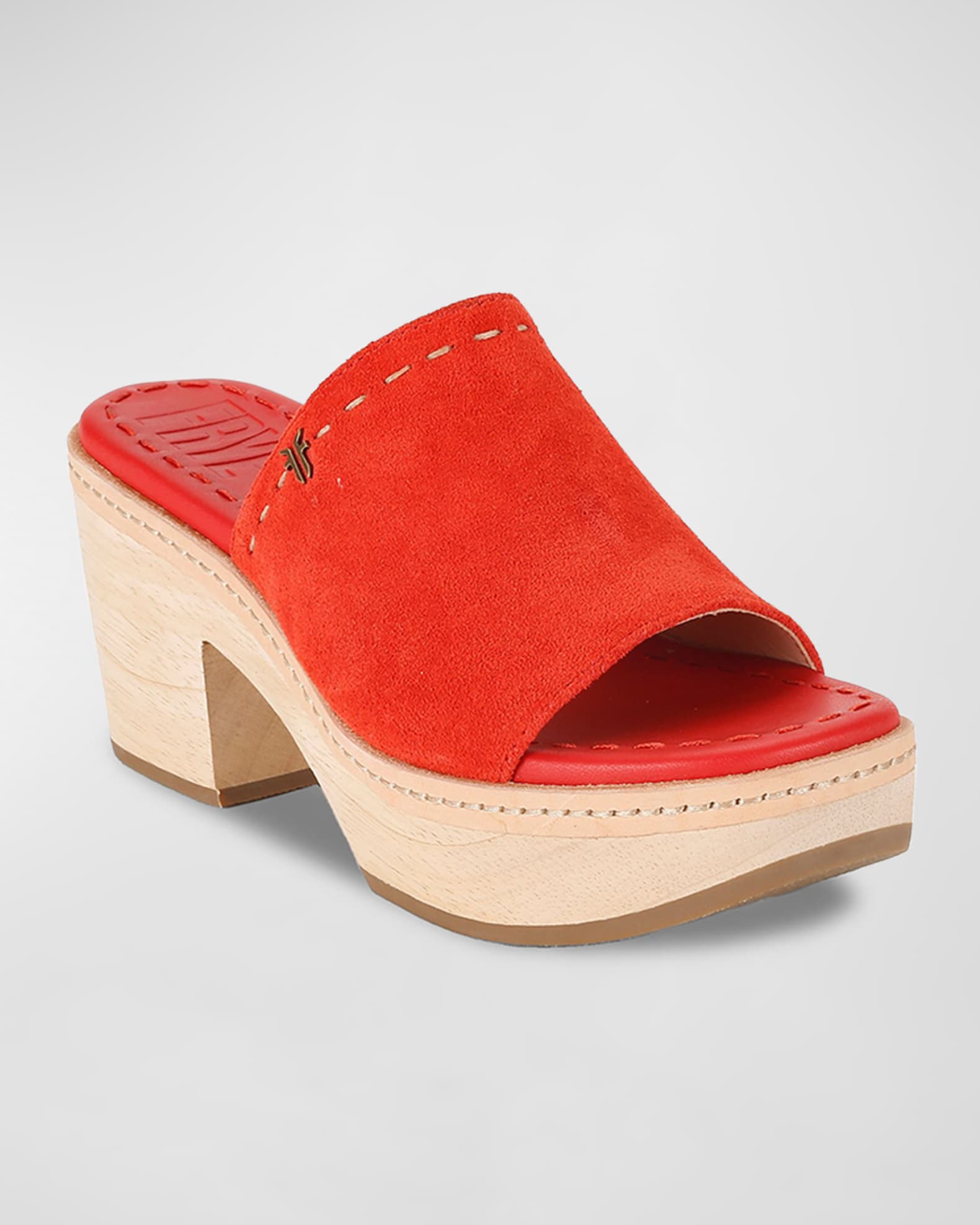 Frye Hazel Suede Slide Clog Sandals | Neiman Marcus