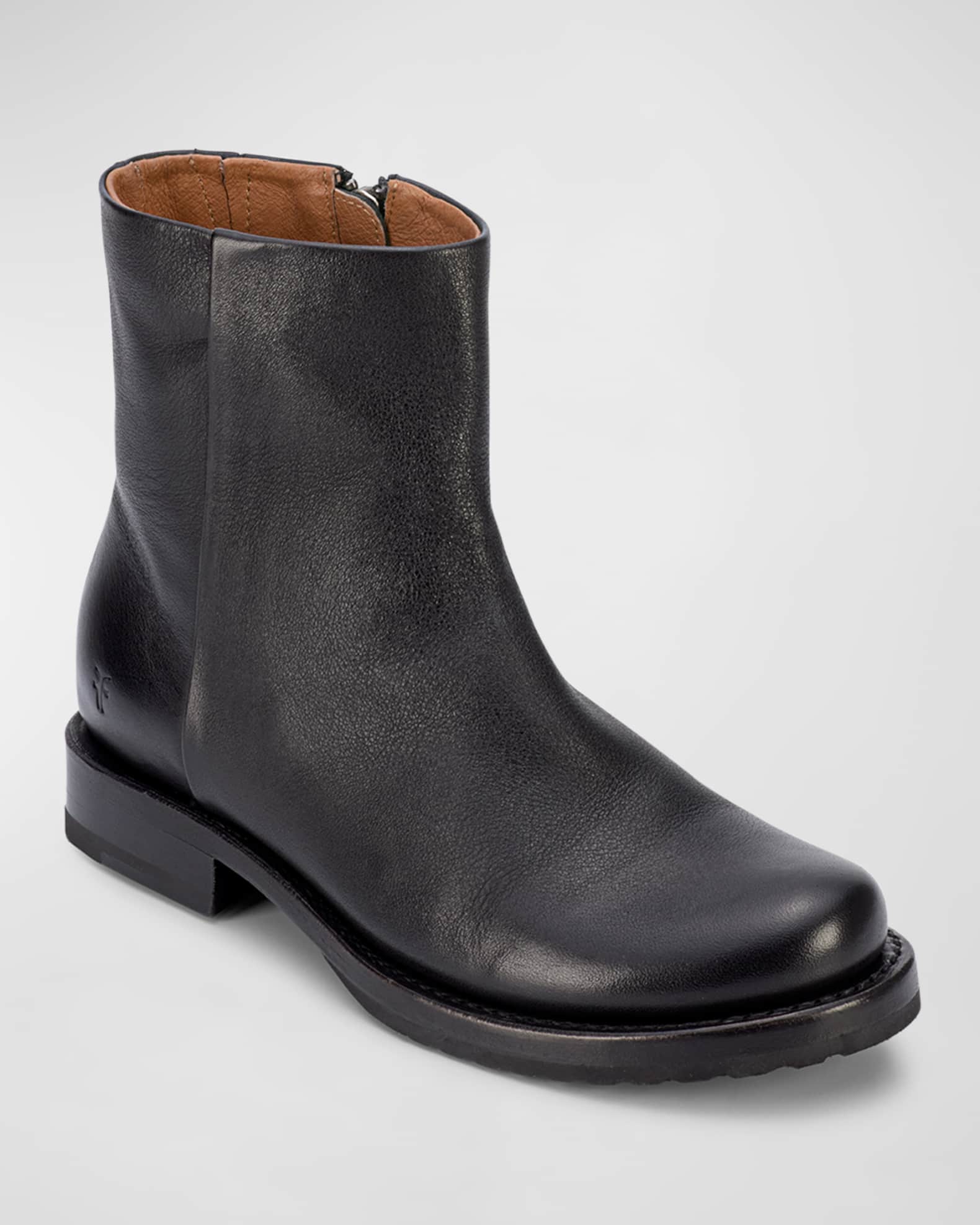 Frye Veronica Leather Zip Booties | Neiman Marcus