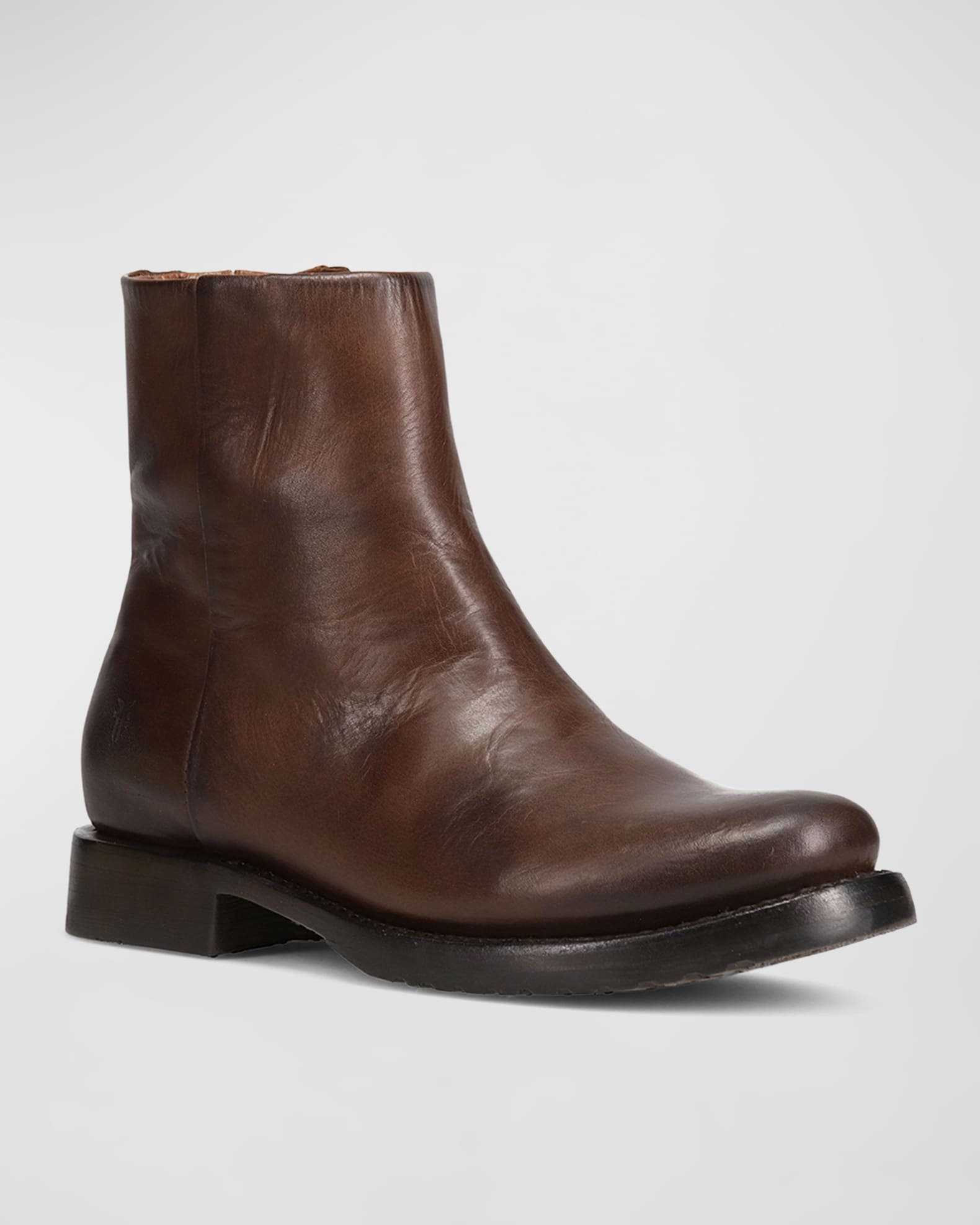 Frye Veronica Leather Zip Booties | Neiman Marcus
