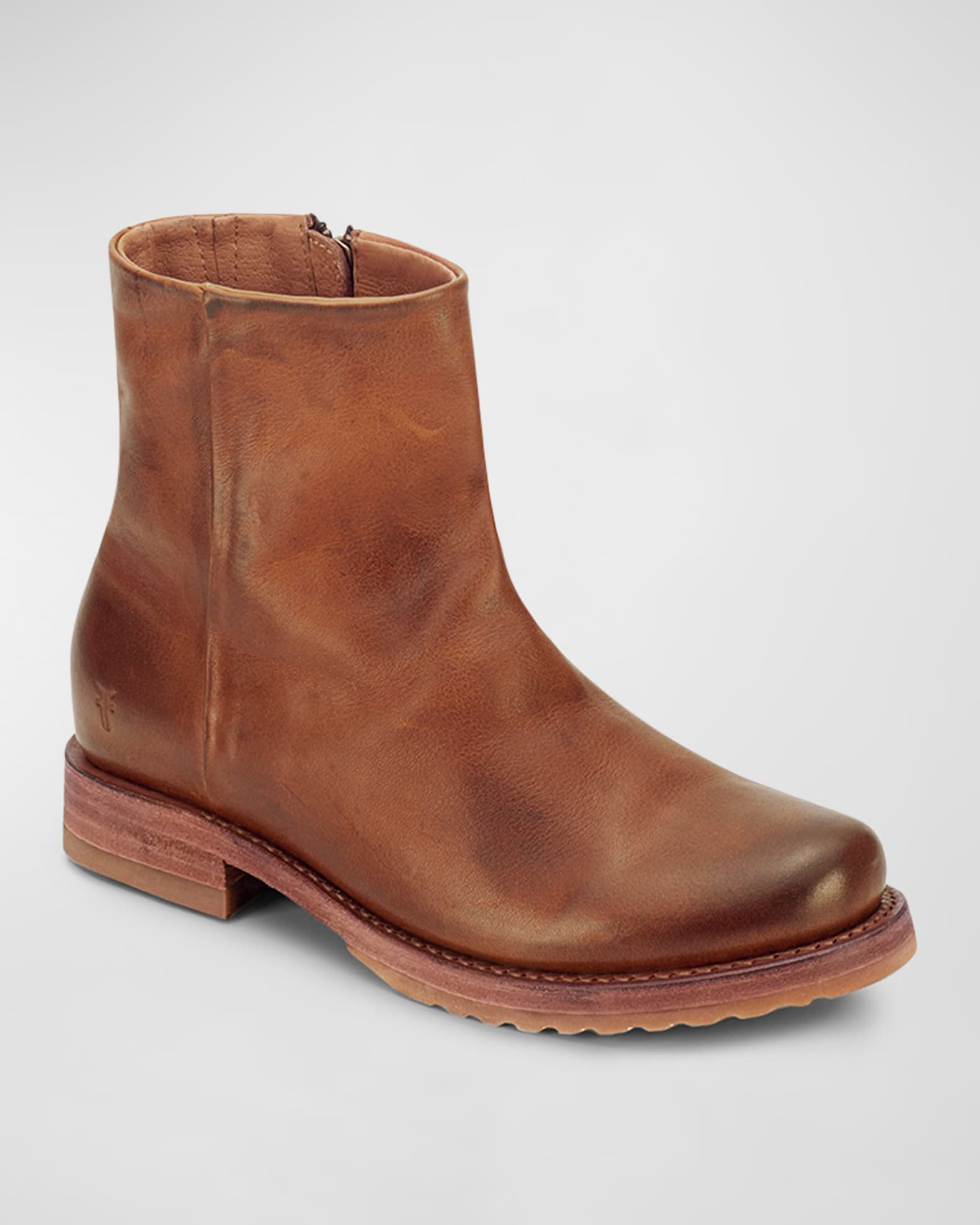 Frye Veronica Leather Zip Booties | Neiman Marcus