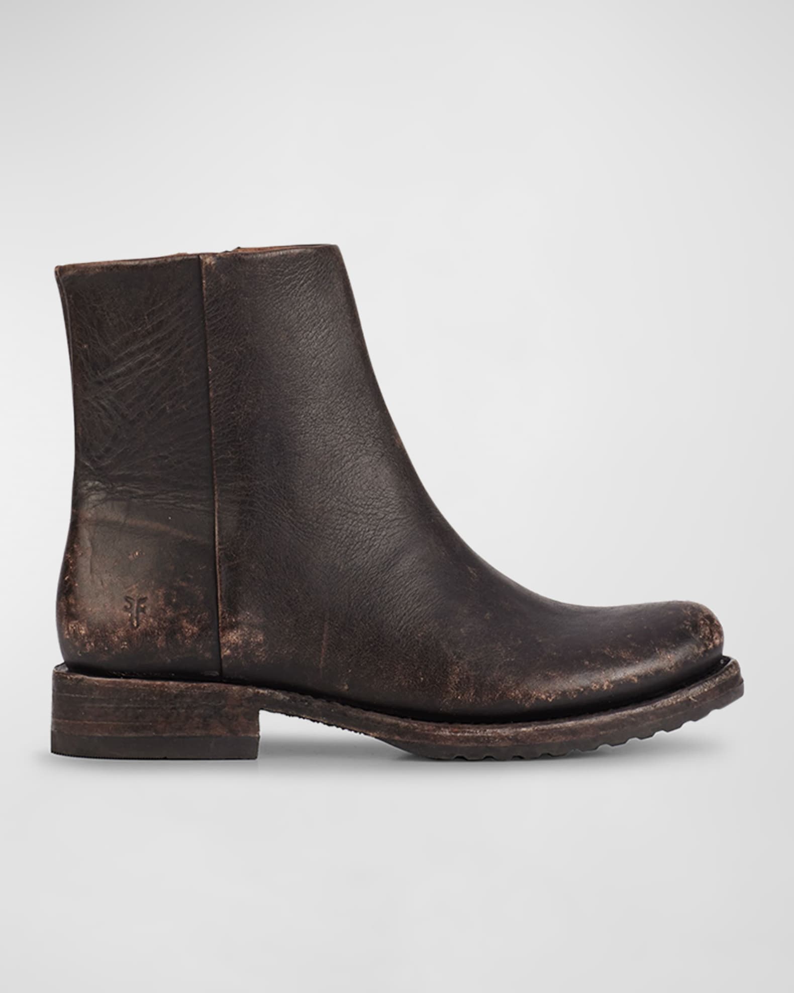 Frye Veronica Leather Zip Booties | Neiman Marcus