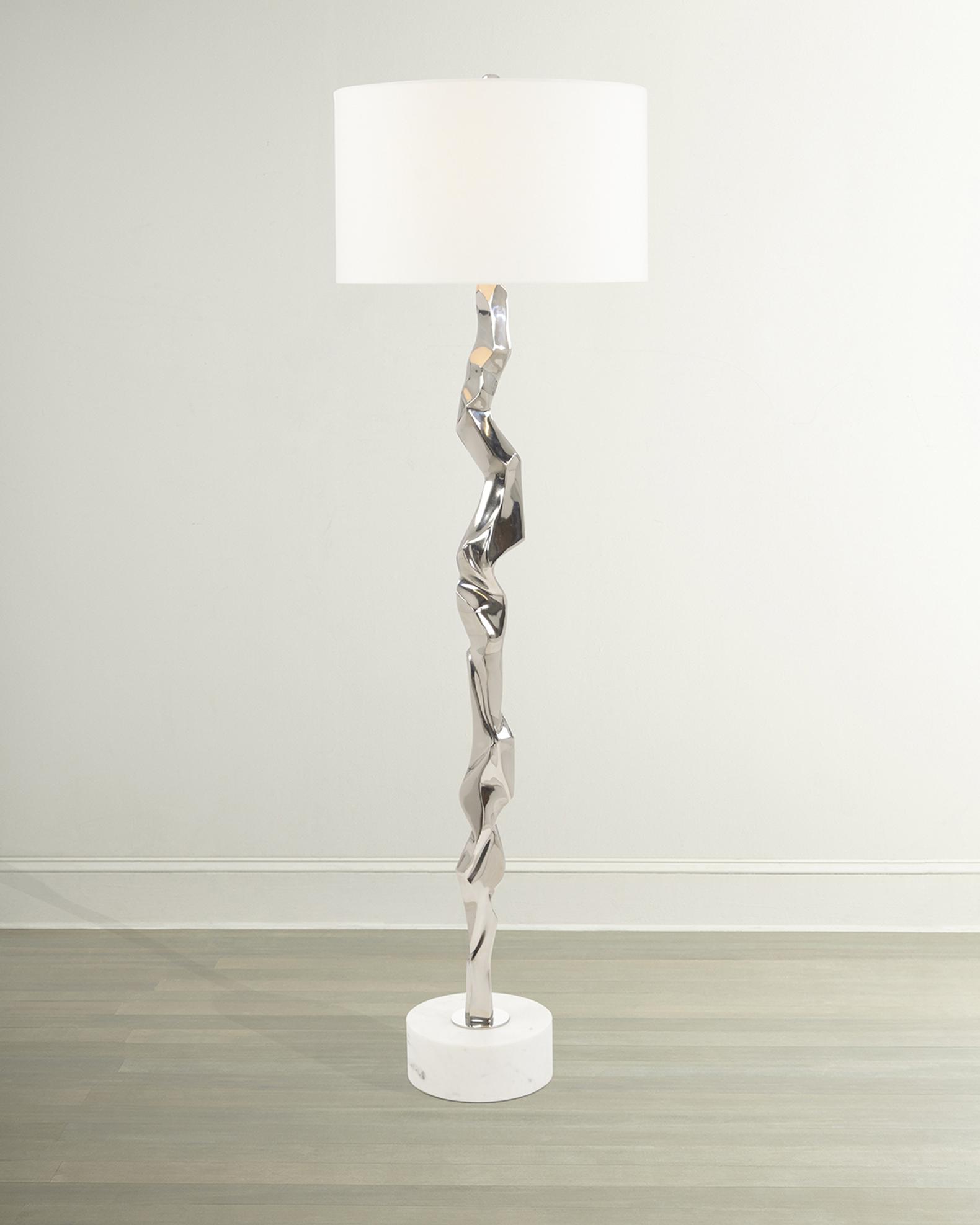 John-Richard Collection Polished Nickel Geometric Floor Lamp - 67.5 ...