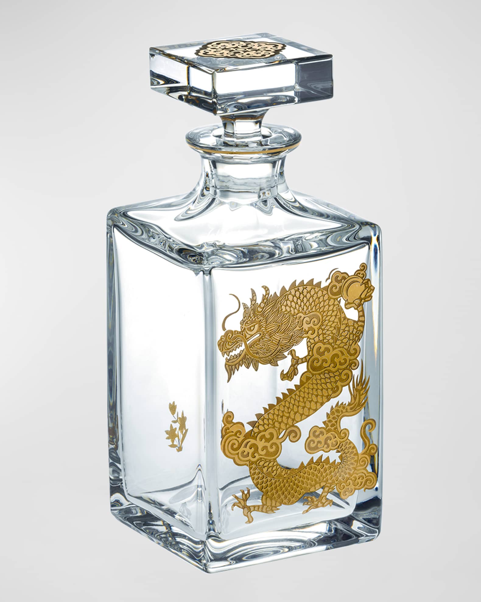 Vista Alegre Whiskey Decanter With Golden Dragon | Neiman Marcus