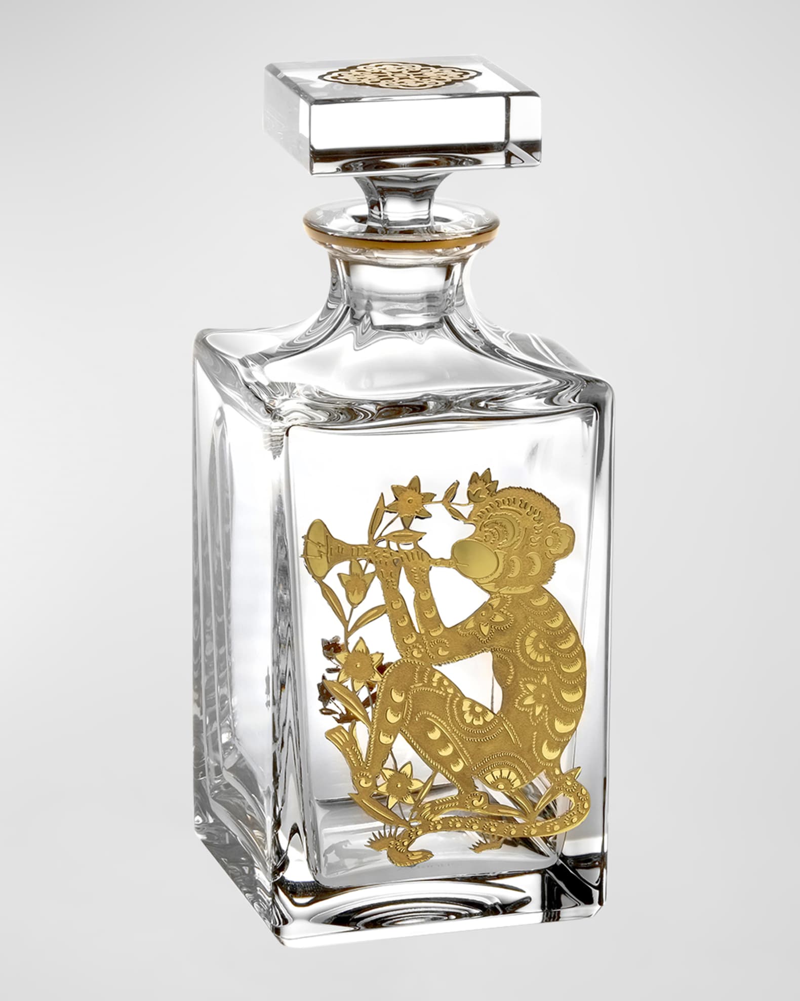 Vista Alegre Whiskey Decanter With Golden Monkey | Neiman Marcus