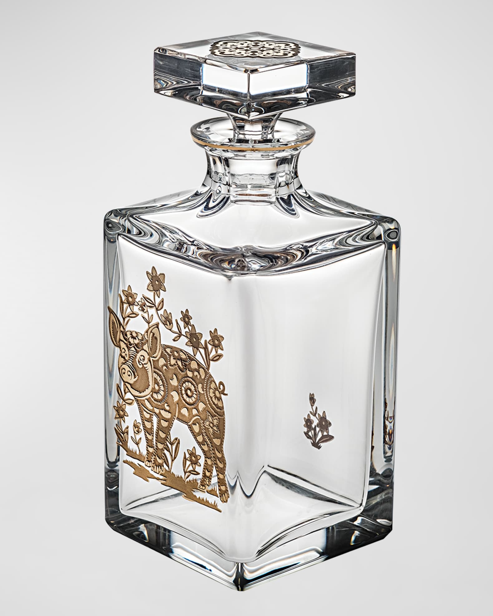 Vista Alegre Whiskey Decanter With Golden Pig | Neiman Marcus