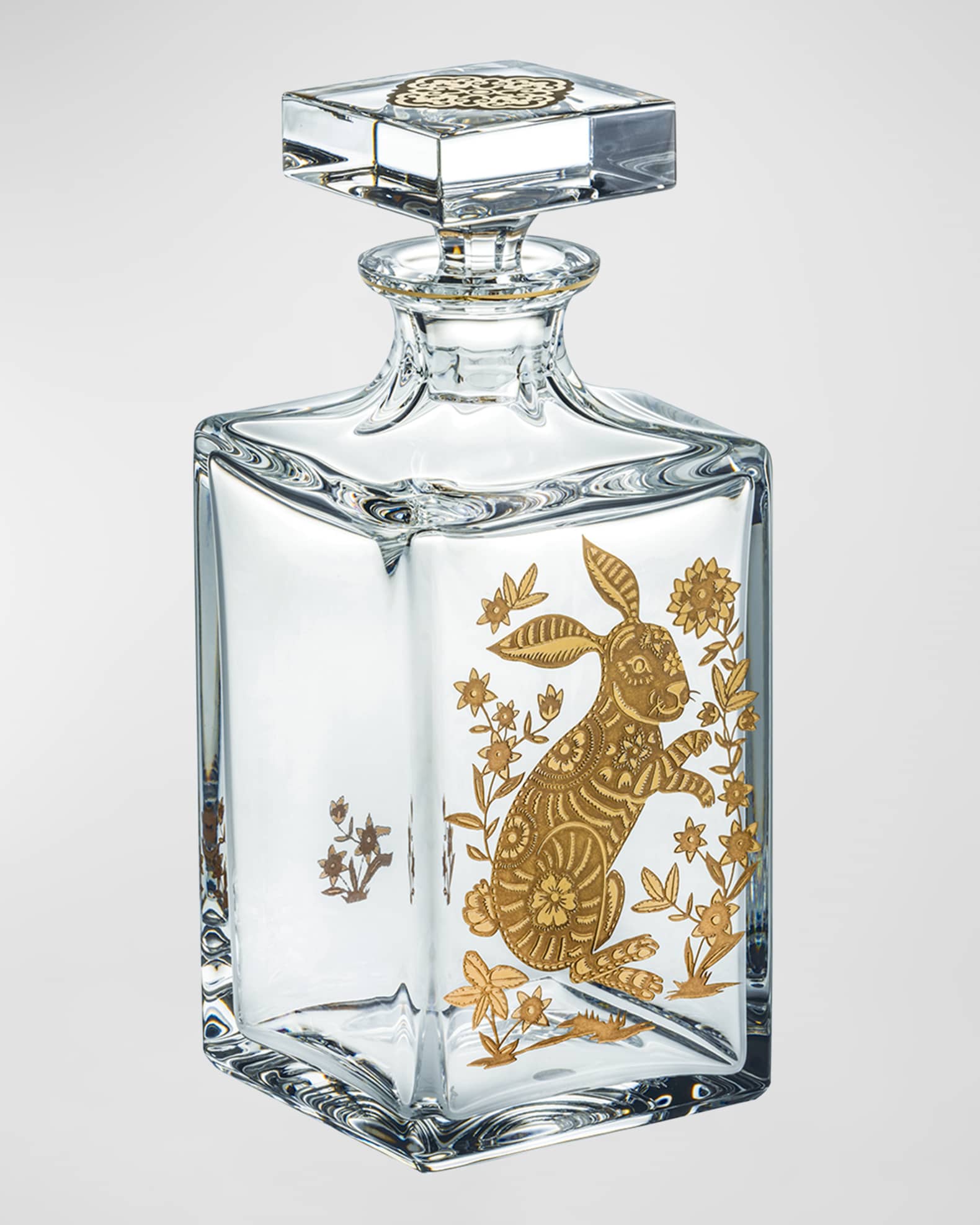 Vista Alegre Whiskey Decanter With Golden Rabbit | Neiman Marcus