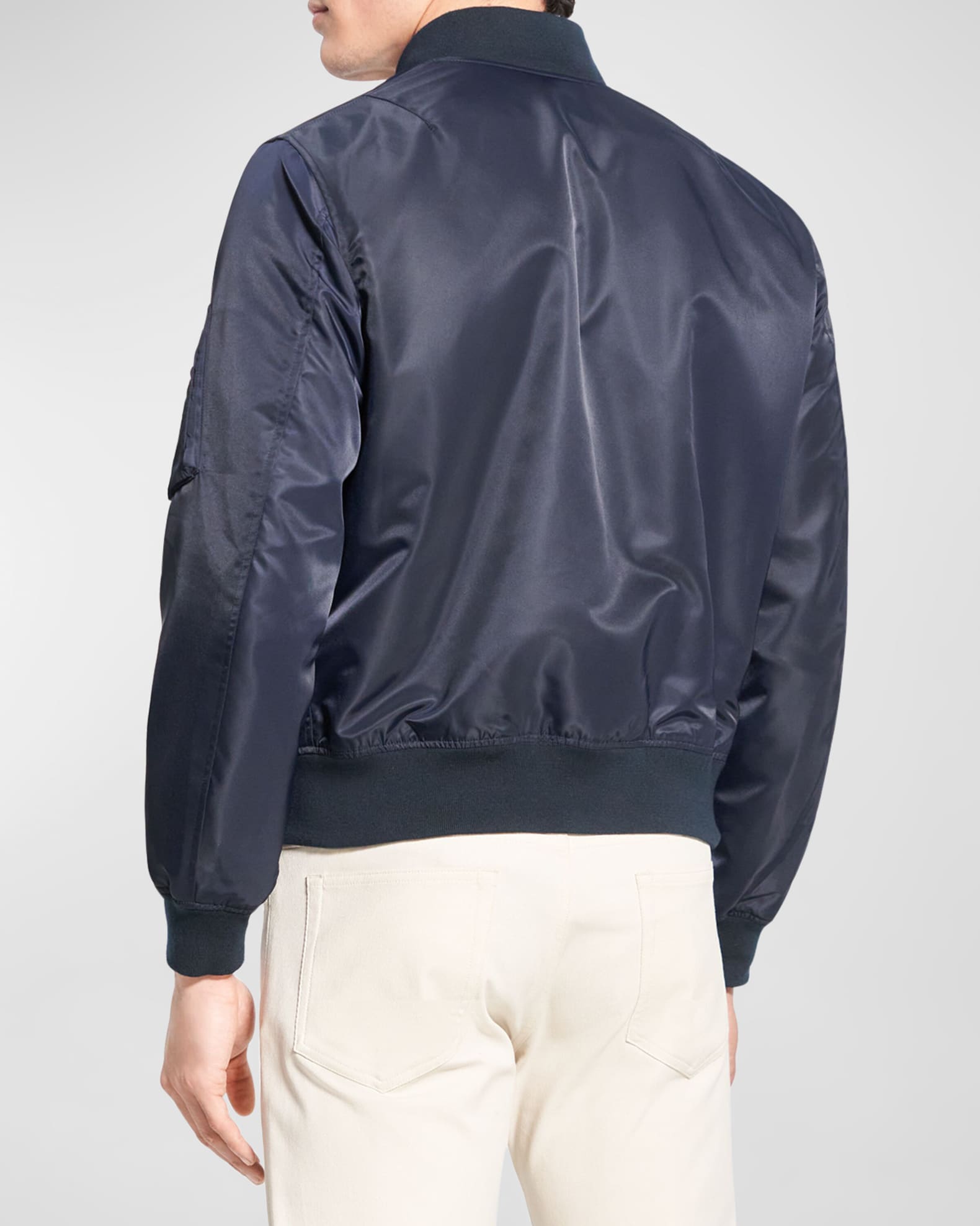 Theory Men's Nylon Flight Bomber Jacket | Neiman Marcus