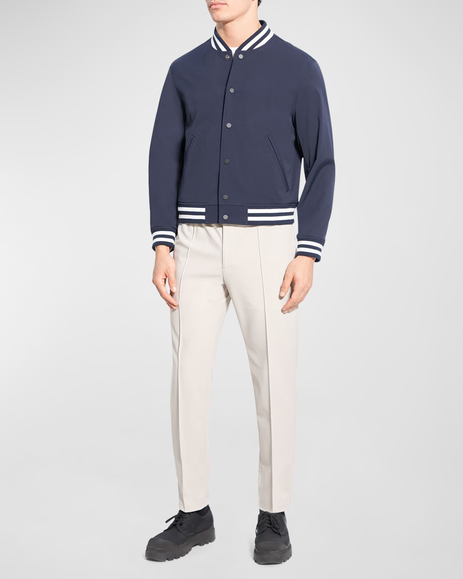 Theory Men's 4-Way Stretch Varsity Jacket | Neiman Marcus