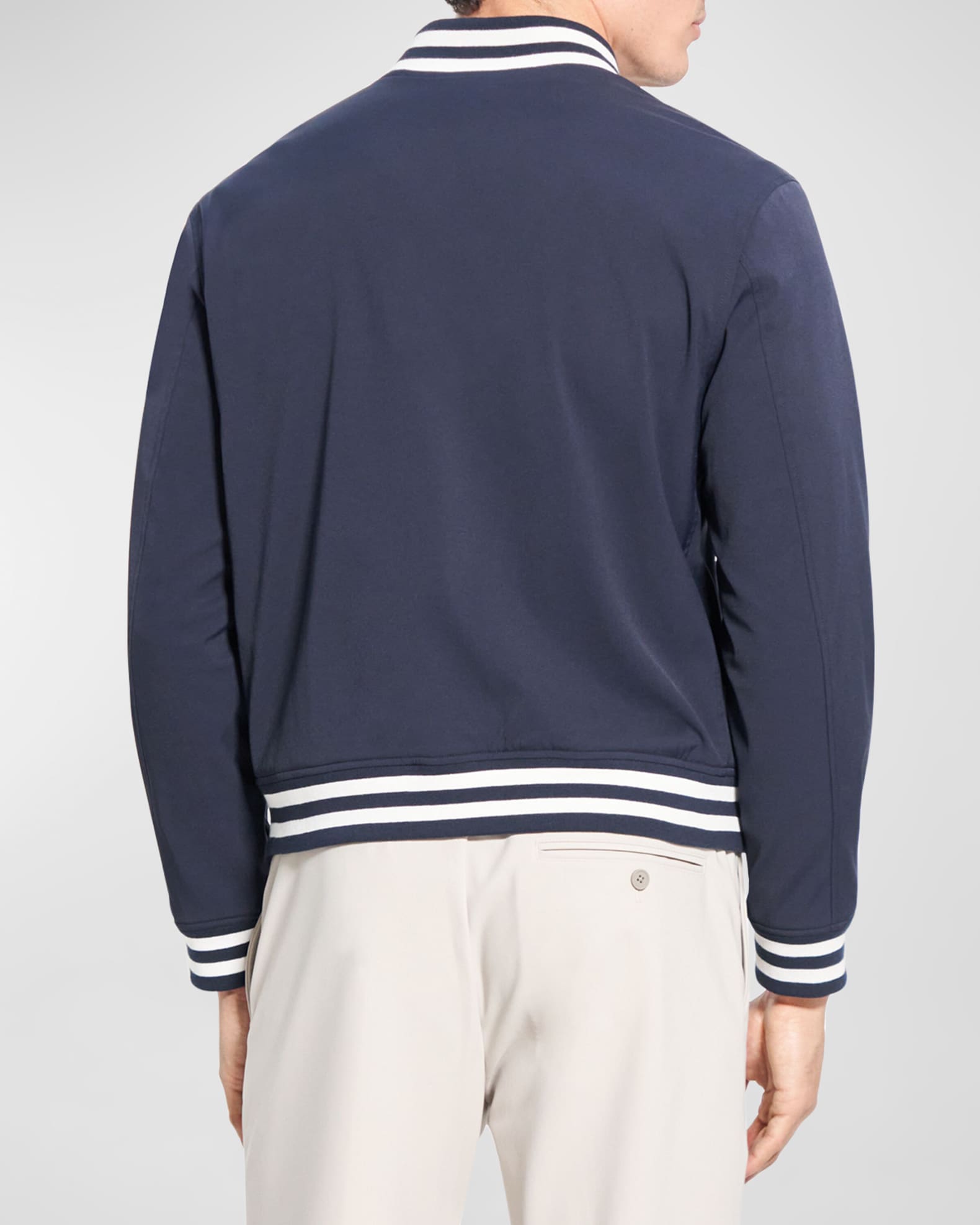 Theory Men's 4-Way Stretch Varsity Jacket | Neiman Marcus