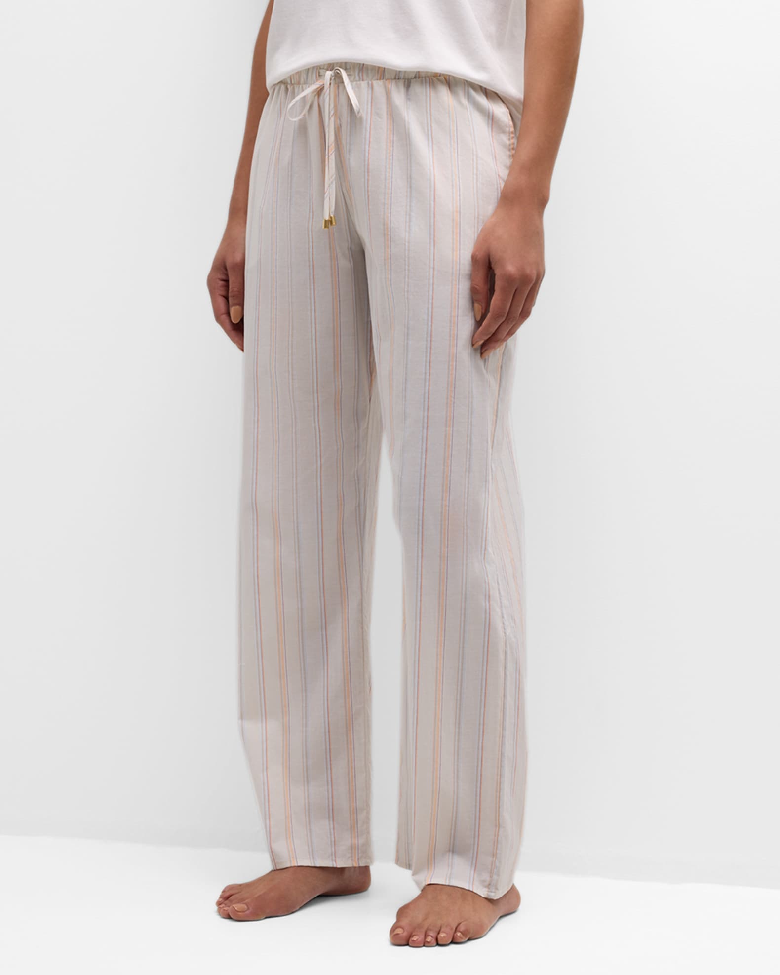 Hanro Striped Straight-Leg Cotton Lounge Pants | Neiman Marcus