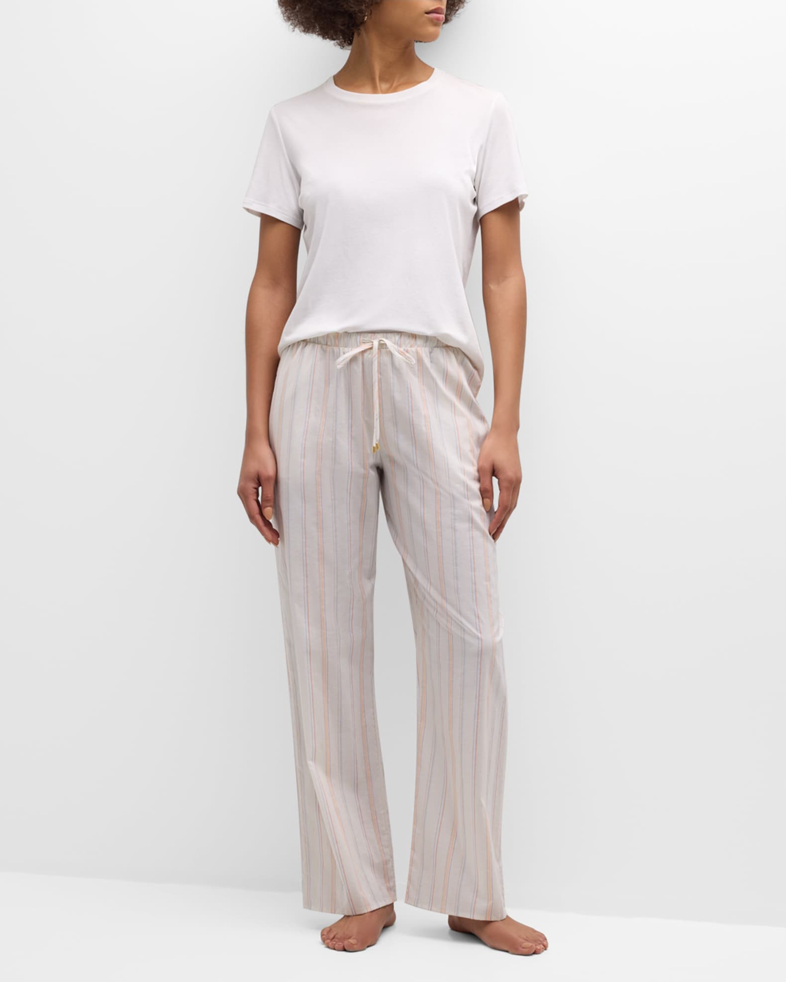 Hanro Striped Straight-Leg Cotton Lounge Pants | Neiman Marcus