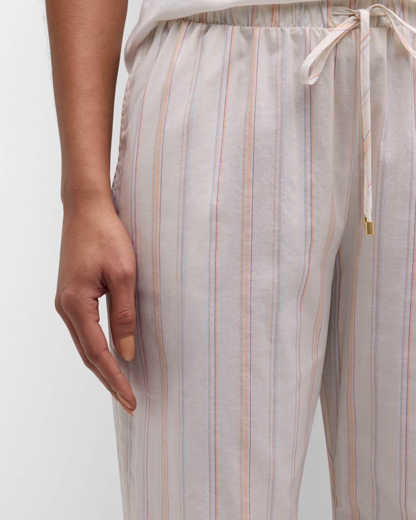 Hanro Striped Straight-Leg Cotton Lounge Pants | Neiman Marcus