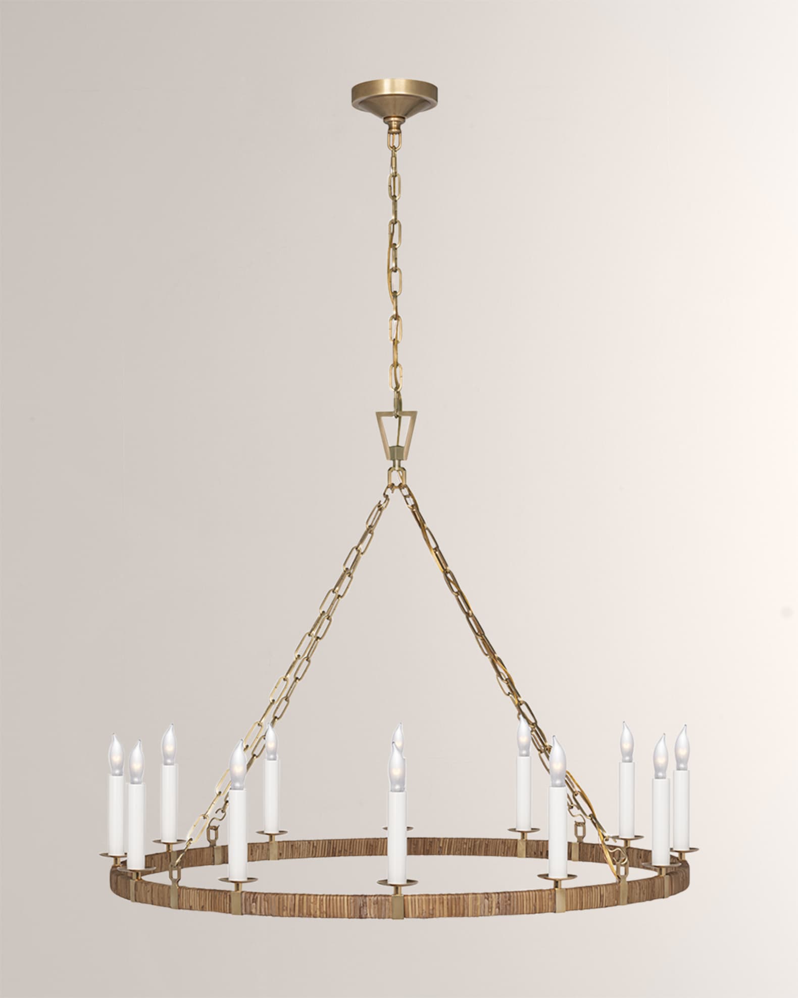 Visual Comfort Signature Darlana Rattan Wrapped Ring Chandelier by ...