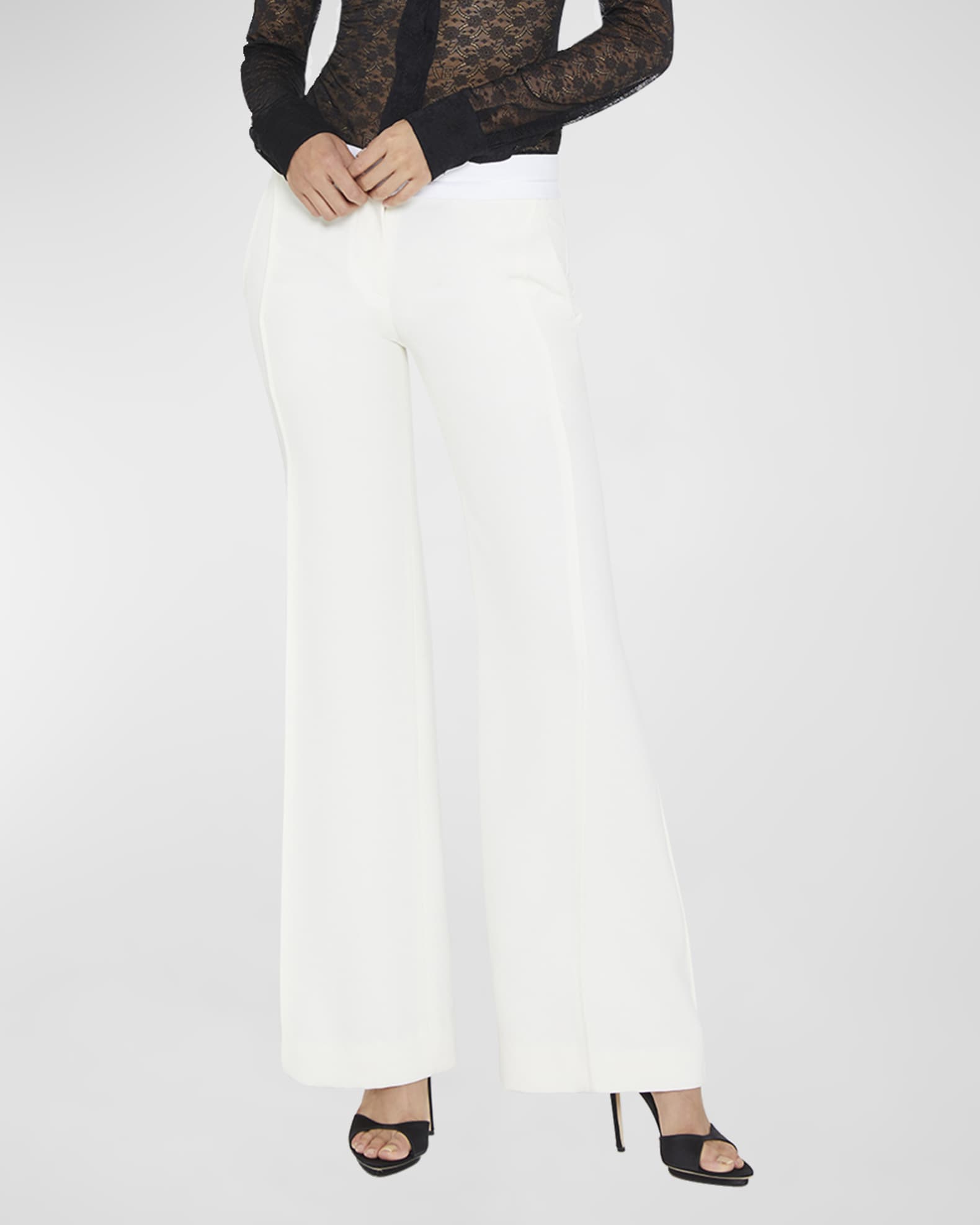 Victoria Beckham Side Panels Wide-Leg Trousers | Neiman Marcus