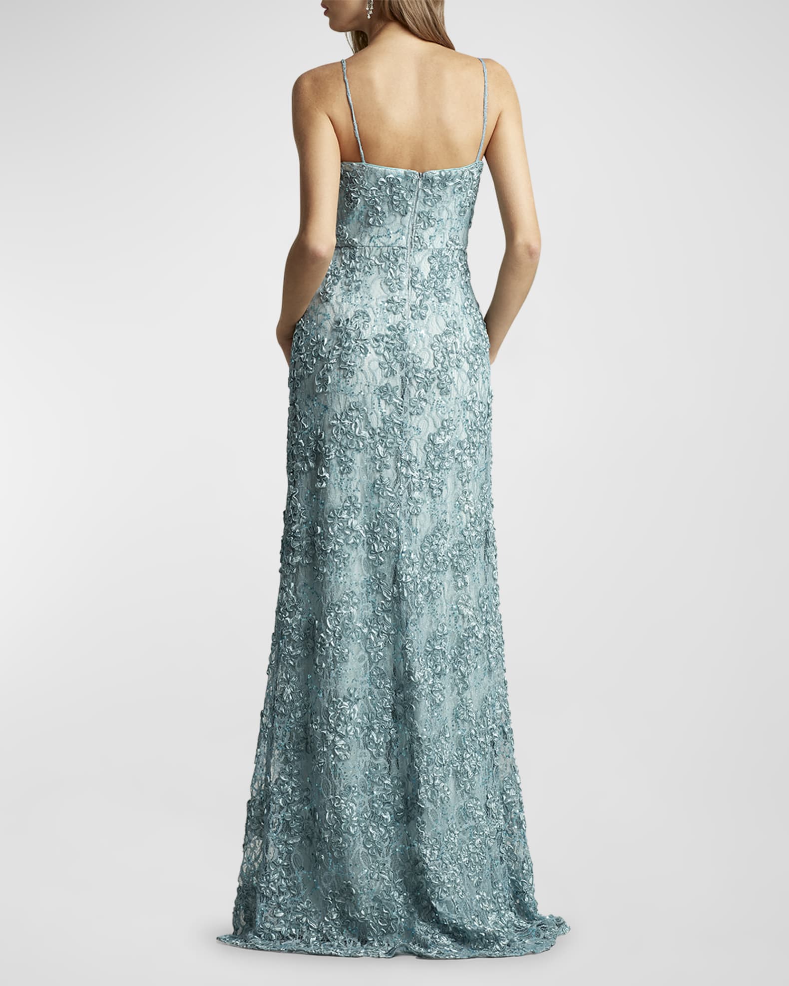 SHO Sleeveless Sequin Ruffle Sweetheart Gown | Neiman Marcus