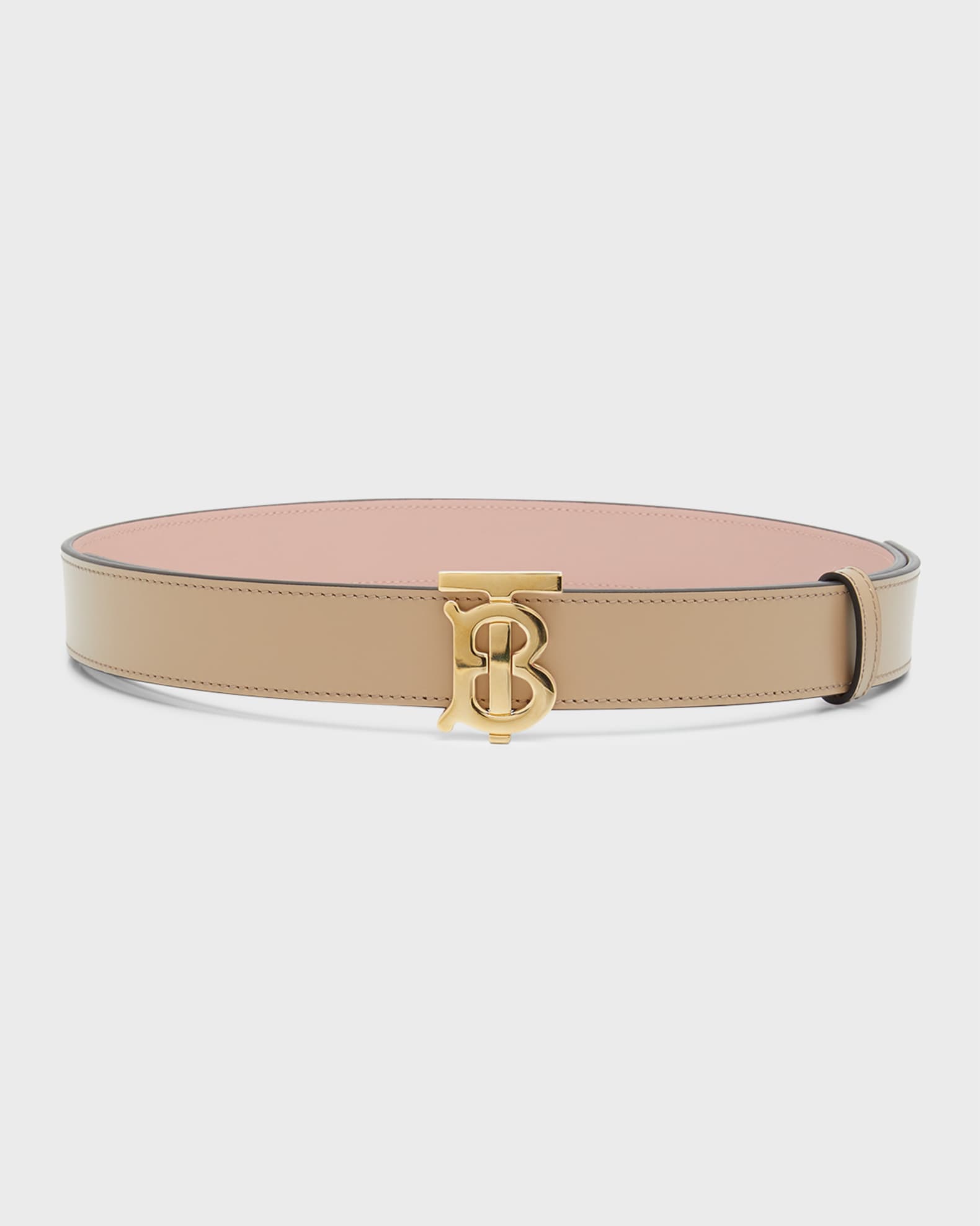Burberry TB Monogram Leather Belt | Neiman Marcus