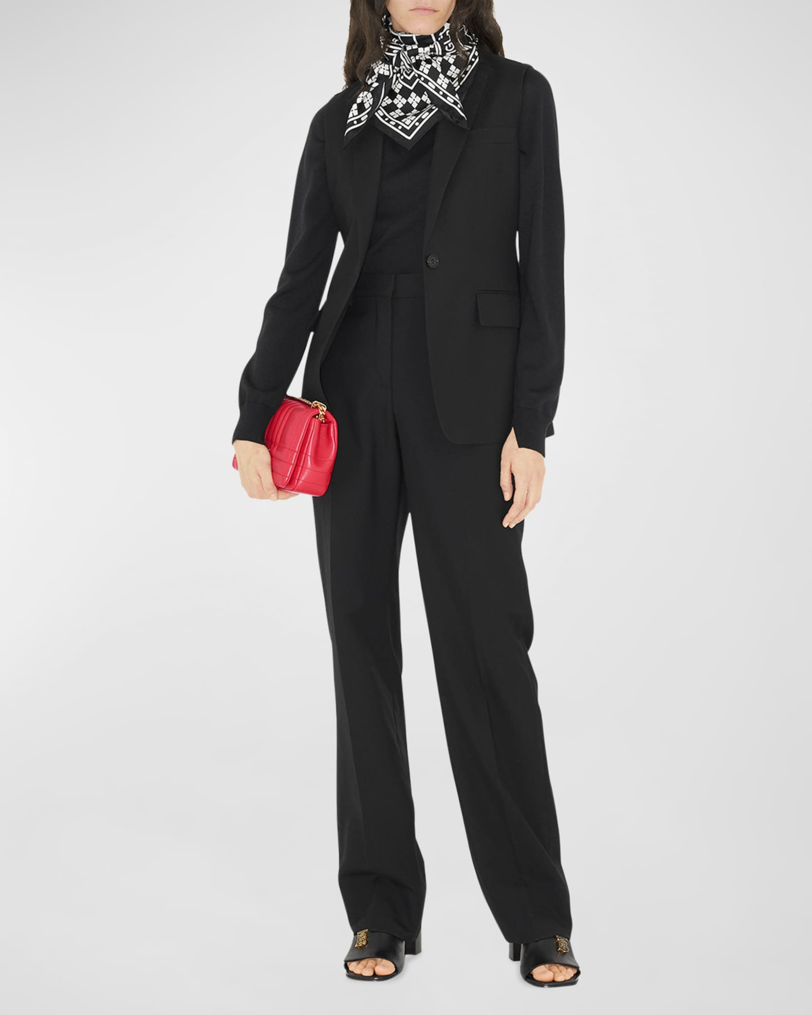 Burberry Logo Clock Silk Square Scarf | Neiman Marcus