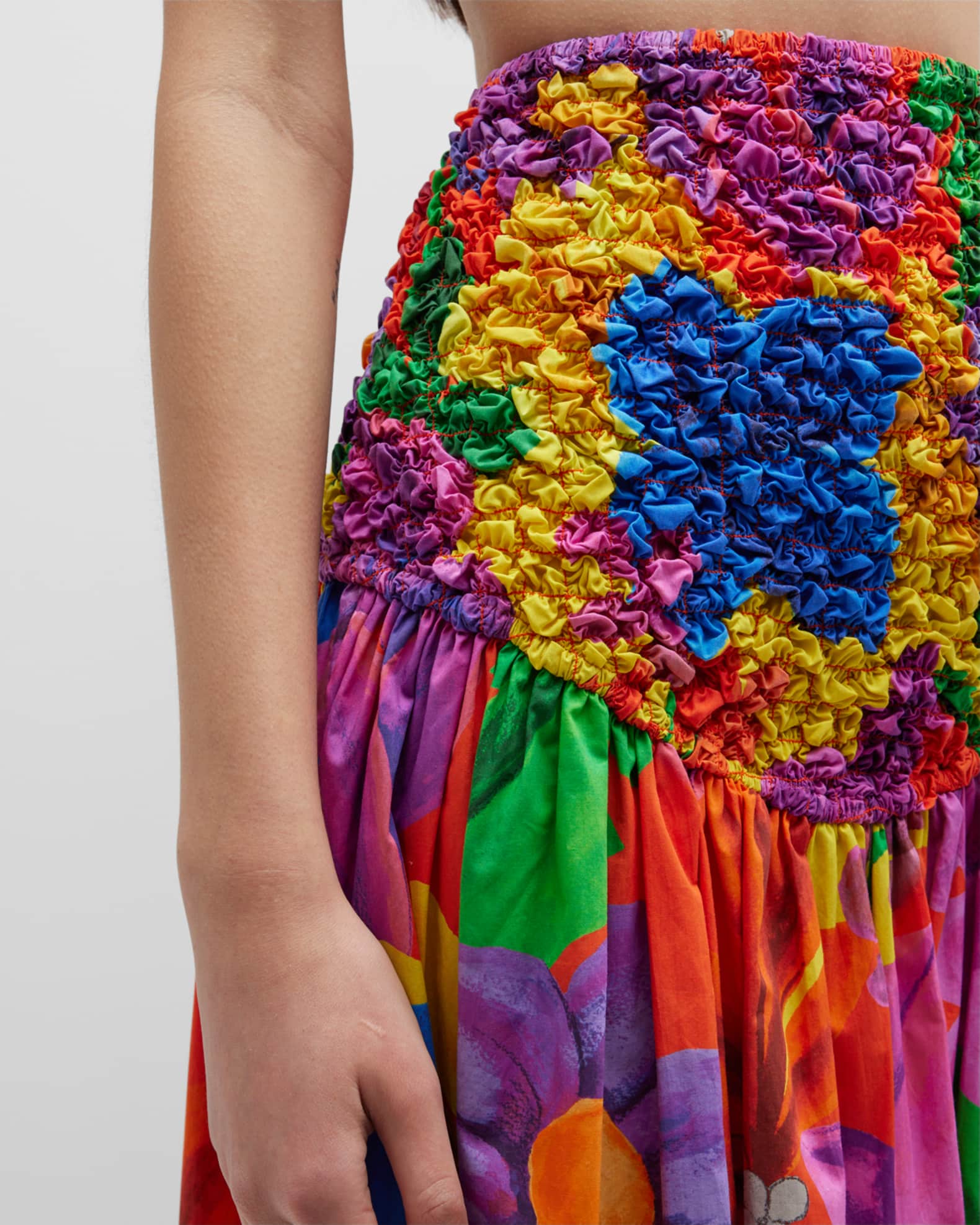 Mara Hoffman Nicole Popcorn Smocked Maxi Skirt | Neiman Marcus