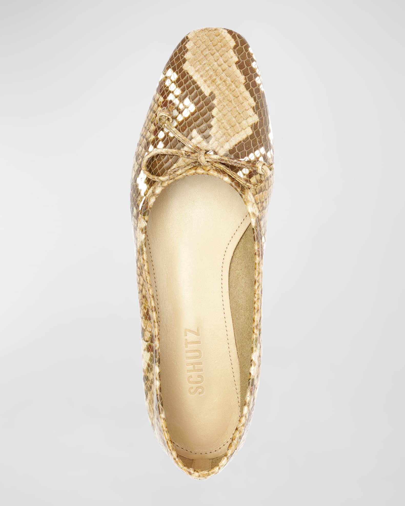 Schutz Arissa Leather Bow Ballerina Flats | Neiman Marcus