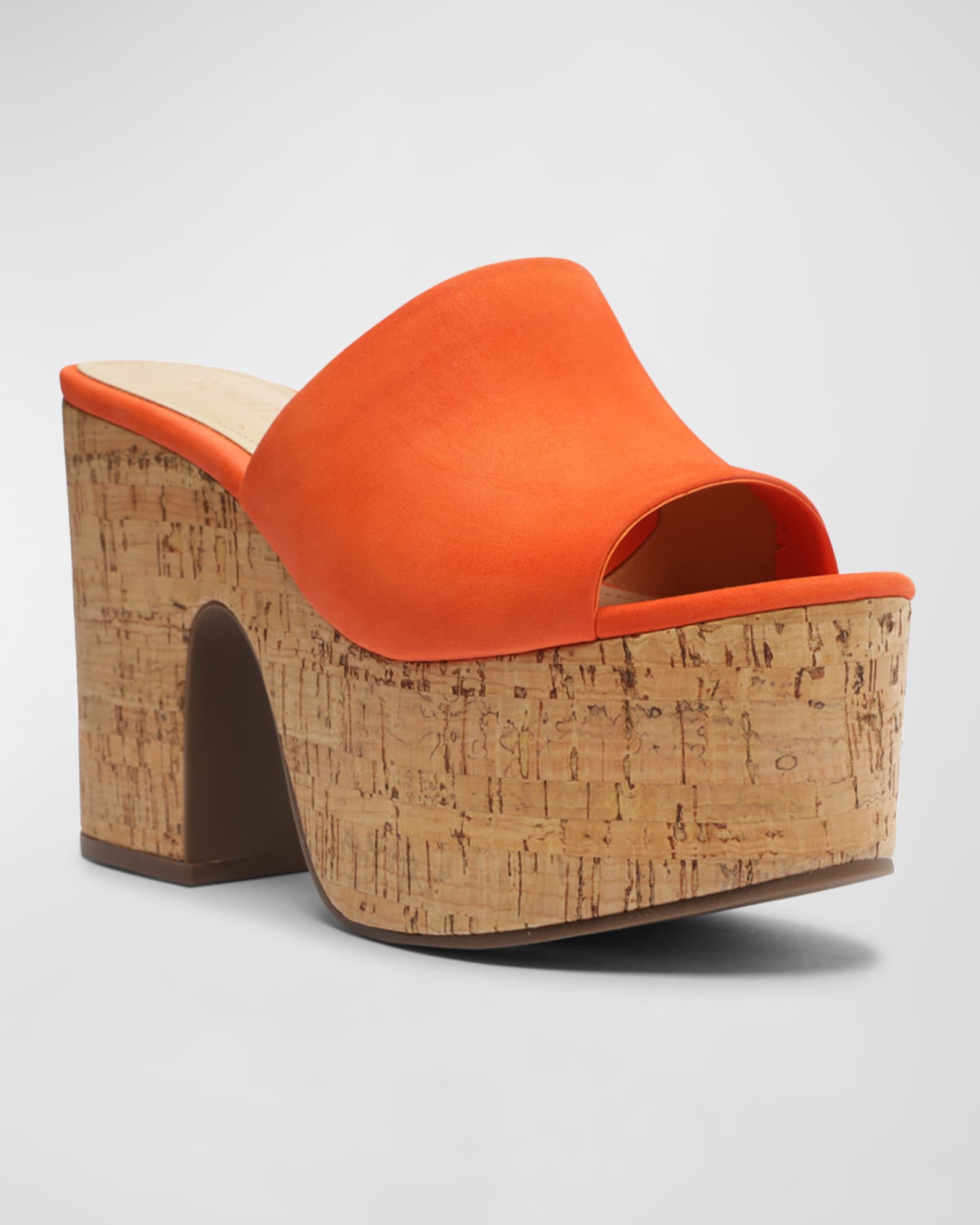 Schutz Dalle Suede Platform Slide Sandals | Neiman Marcus