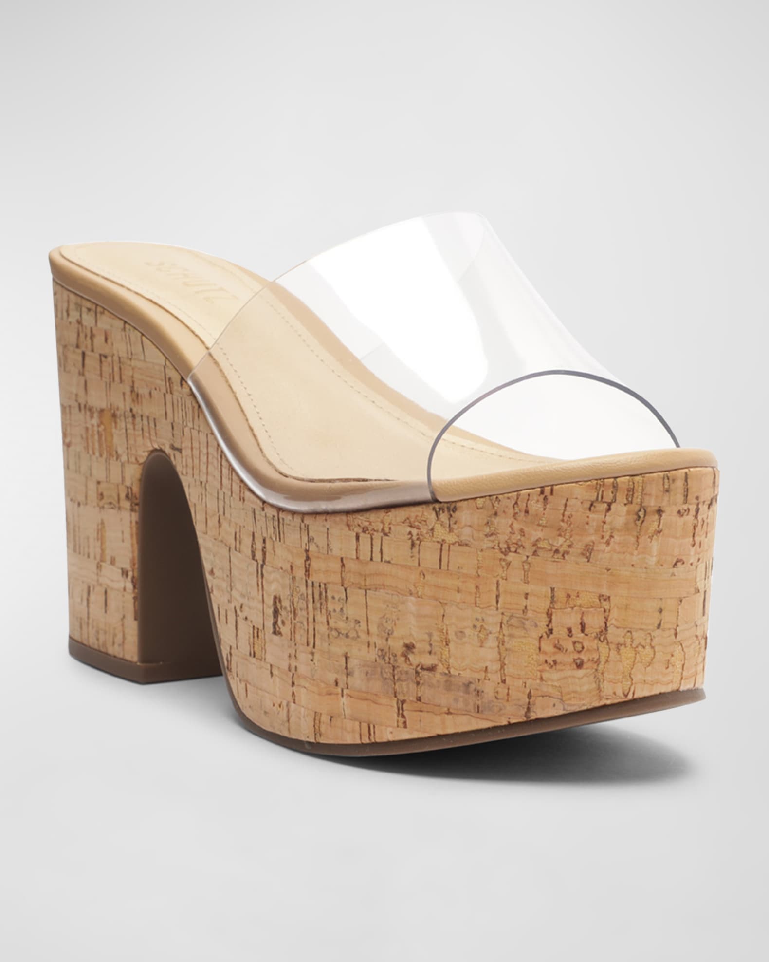 Schutz Dalle Clear Platform Slide Sandals | Neiman Marcus