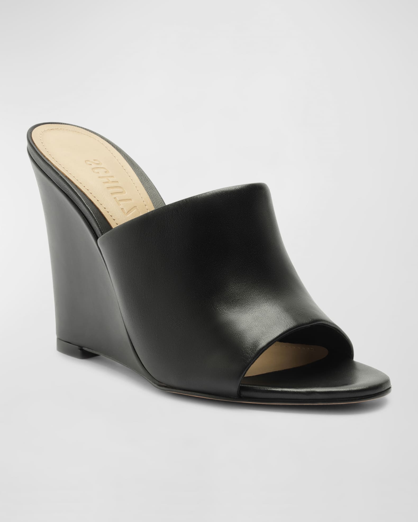 Schutz Lucy Casual Nappa Leather Wedge Sandals | Neiman Marcus