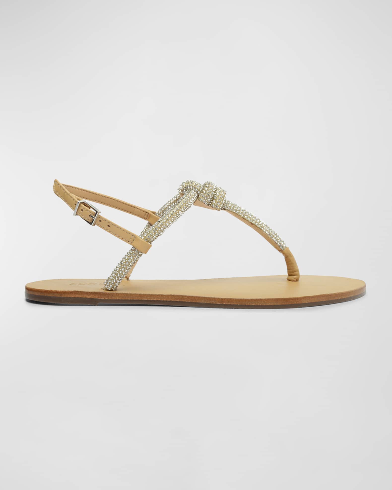 Schutz Pearly Crystal T-strap Slingback Sandals | Neiman Marcus