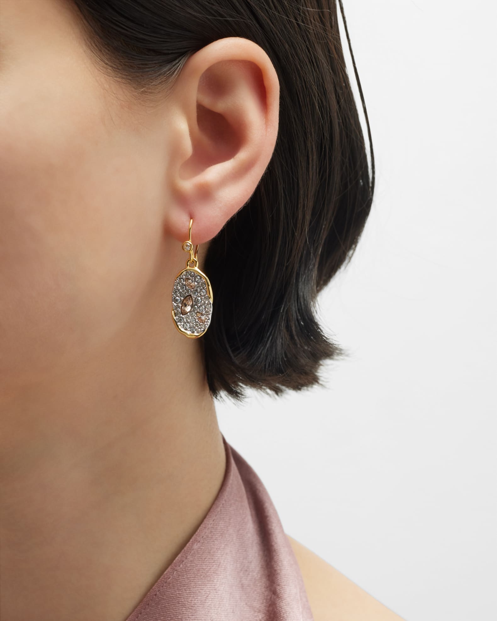 Alexis Bittar Solanales Crystal Oval Drop Earrings | Neiman Marcus