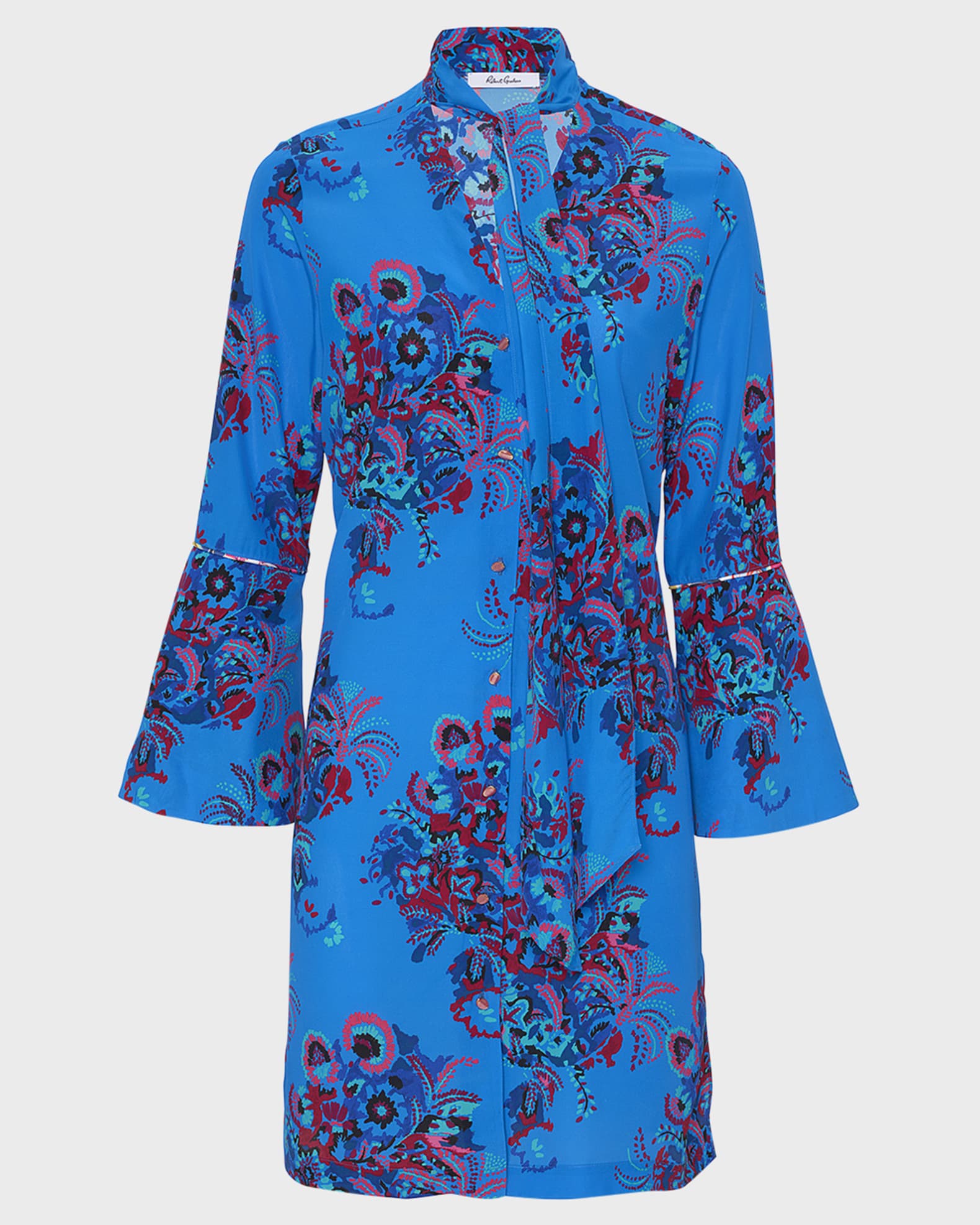 Robert Graham Brenna Floral-Print Button-Down Dress | Neiman Marcus