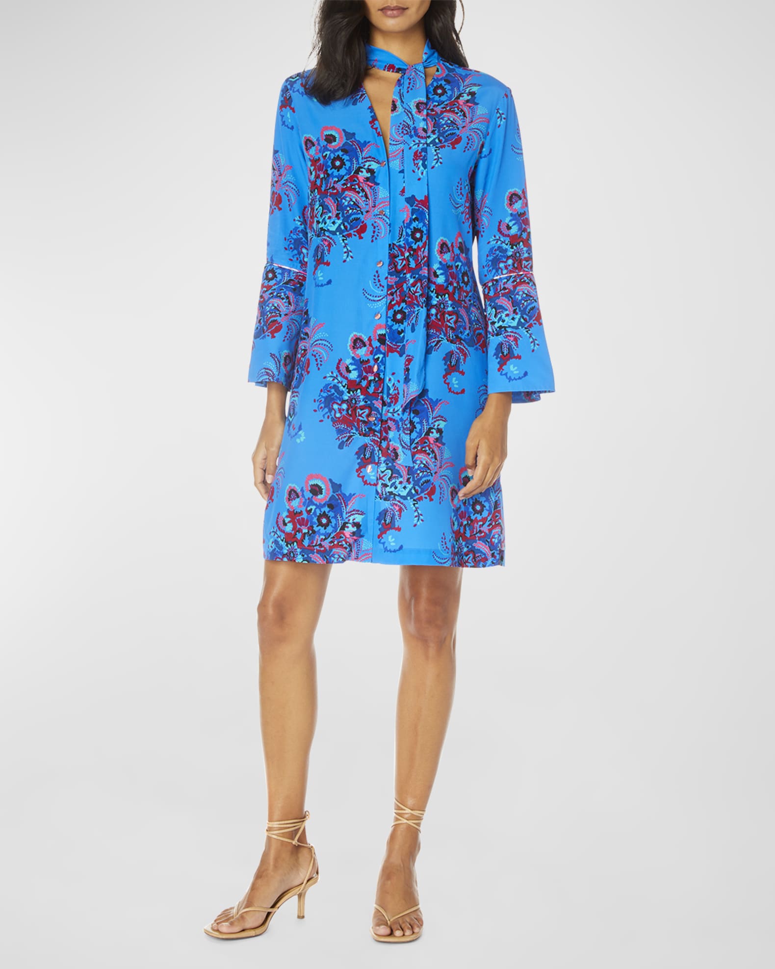 Robert Graham Brenna Floral-Print Button-Down Dress | Neiman Marcus