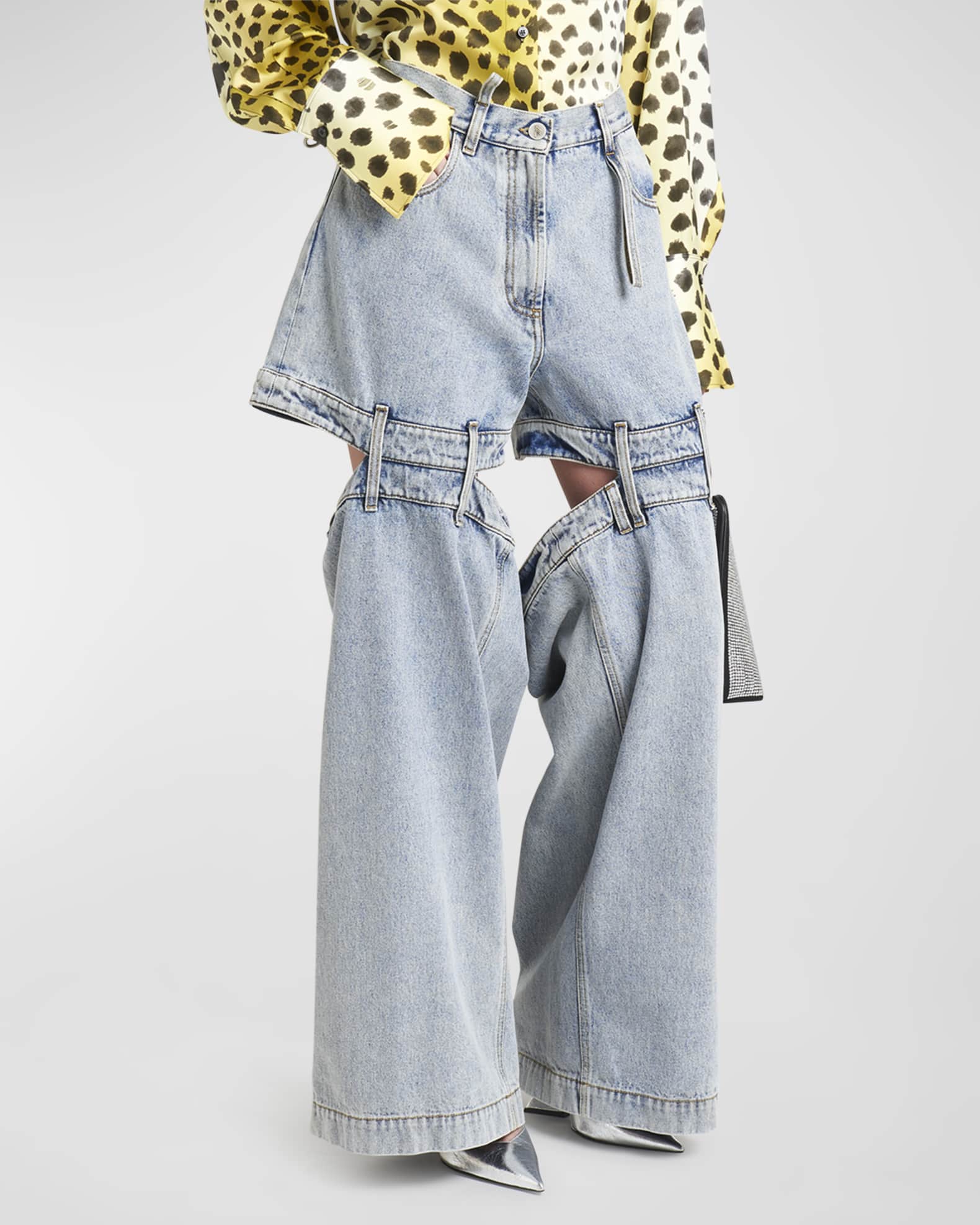 The Attico Ashton Long Pants with Split Detail | Neiman Marcus