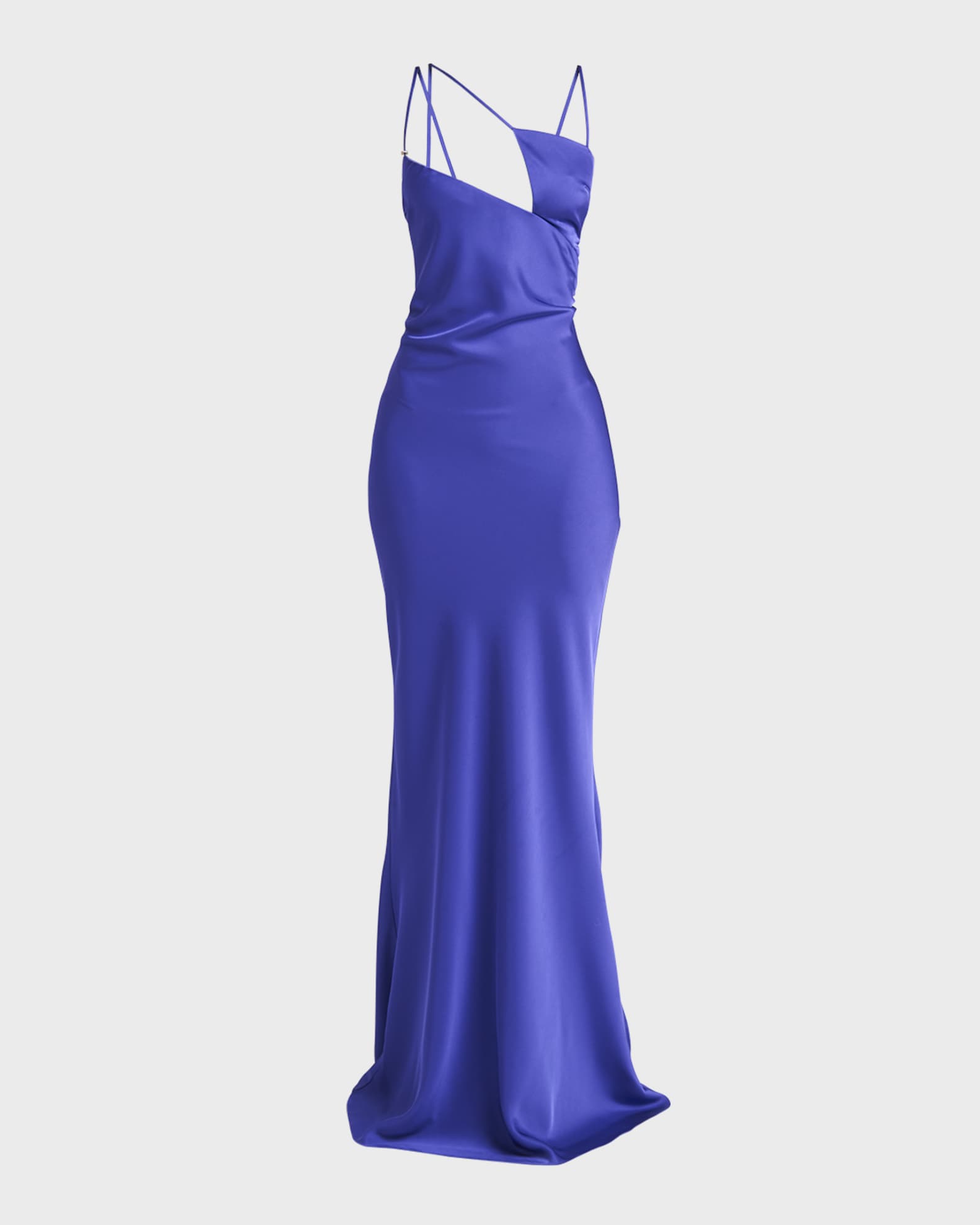 The Attico Melva Asymmetric Satin Gown | Neiman Marcus